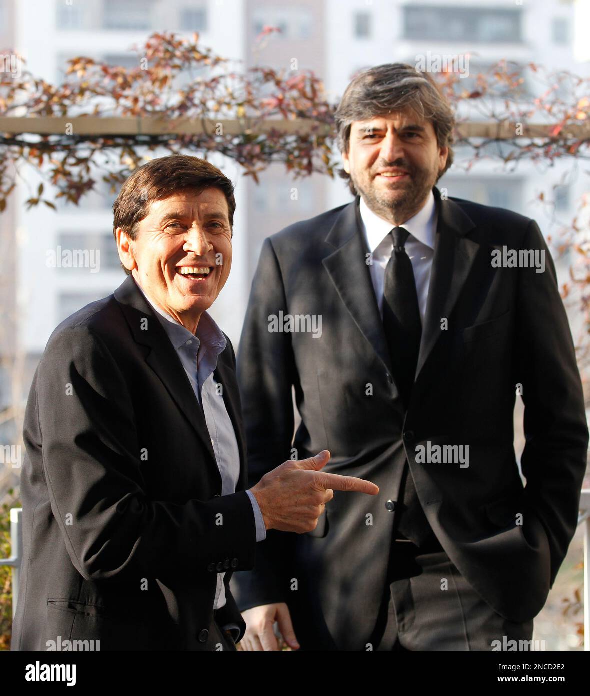 Italian singer Gianni Morandi poses for photos with festival artistic ...
