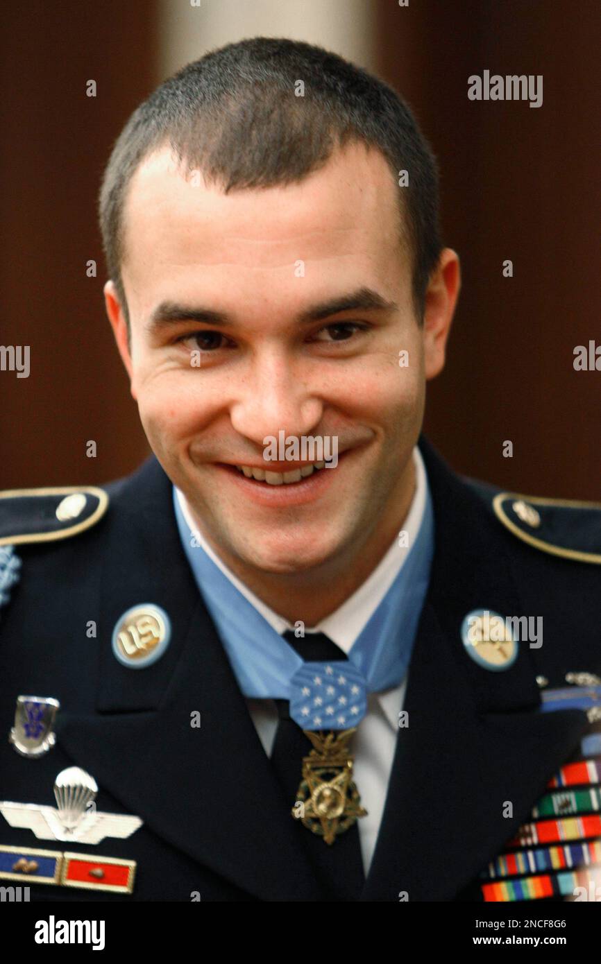 In this photo taken Wednesday, Dec. 15, 2010 Medal of Honor recipient ...
