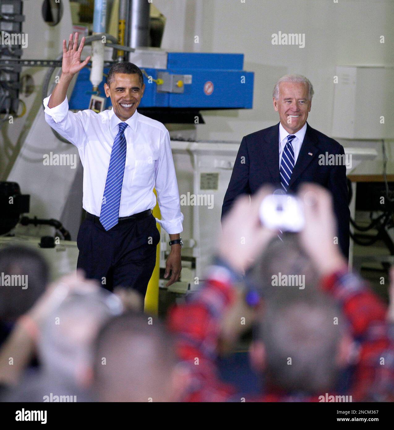 President Barack Obama and Vice President Joe Biden arrive to tour at ...