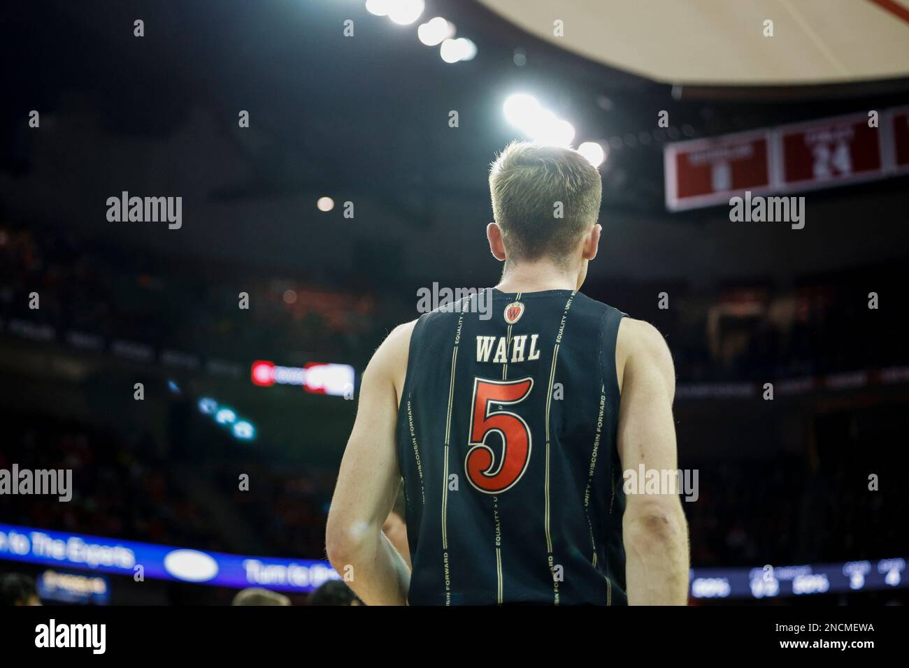 February 14, 2023: Wisconsin Badgers forward Tyler Wahl (5) during the ...