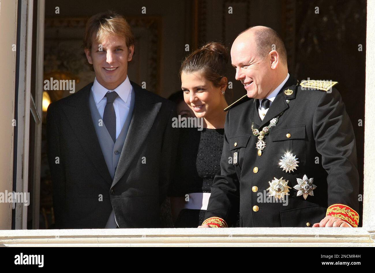 Prince Albert II of Monaco and his neice Charlotte Casiraghi and nephew ...