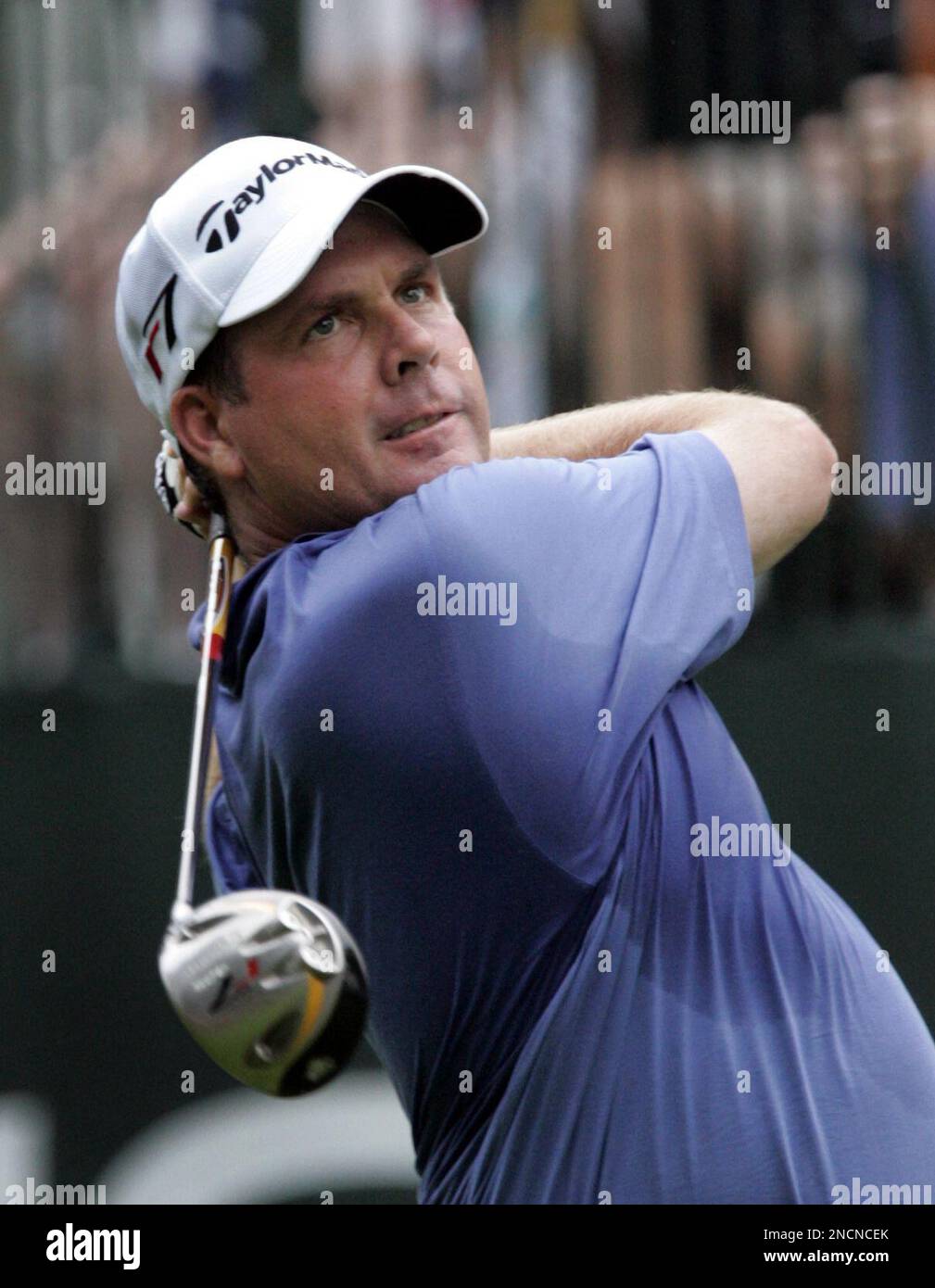 FILE - In this Aug. 3, 2006 file photo, Doug Barron drives on the first ...