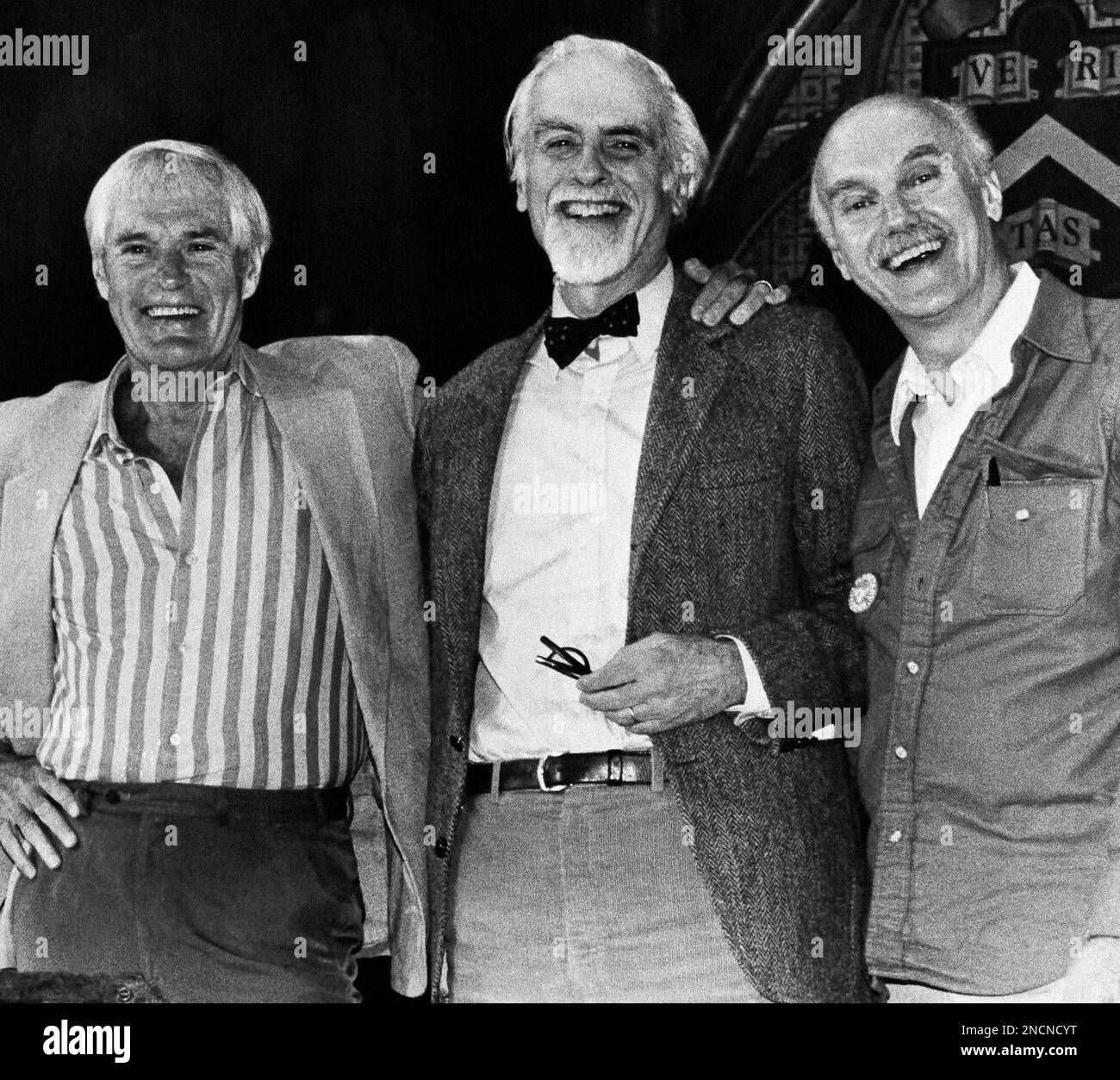 Timothy Leary, left, stands with Professor David McClelland, center ...