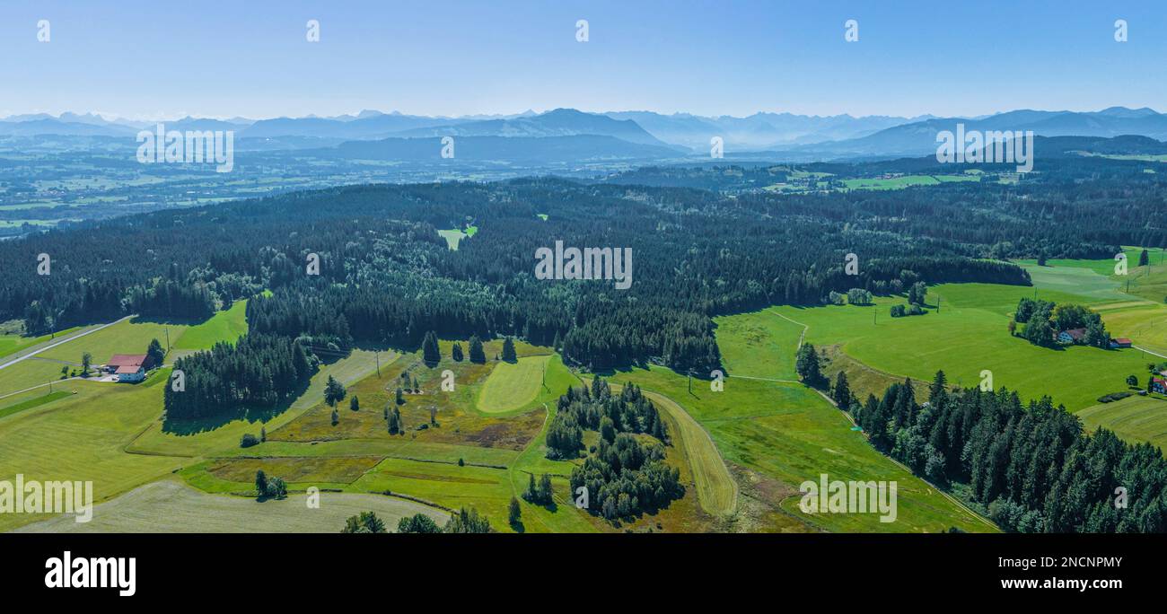 Die Region um Buchenberg im Allgaeuer Seenland von oben Stockfotografie ...