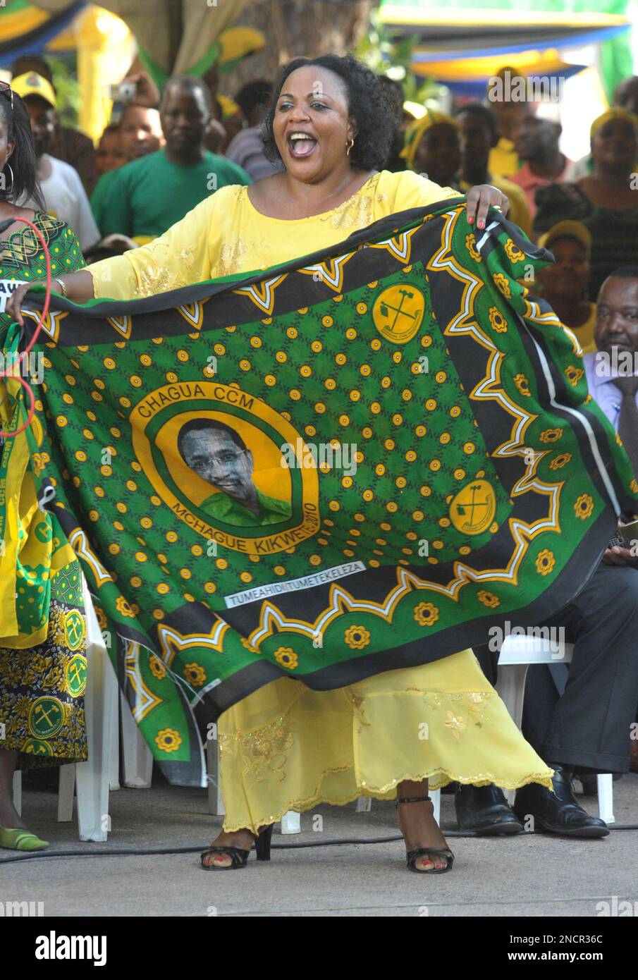 A supporter of the Tanzania ruling party, Chama Cha Mapinduzi (CCM ...