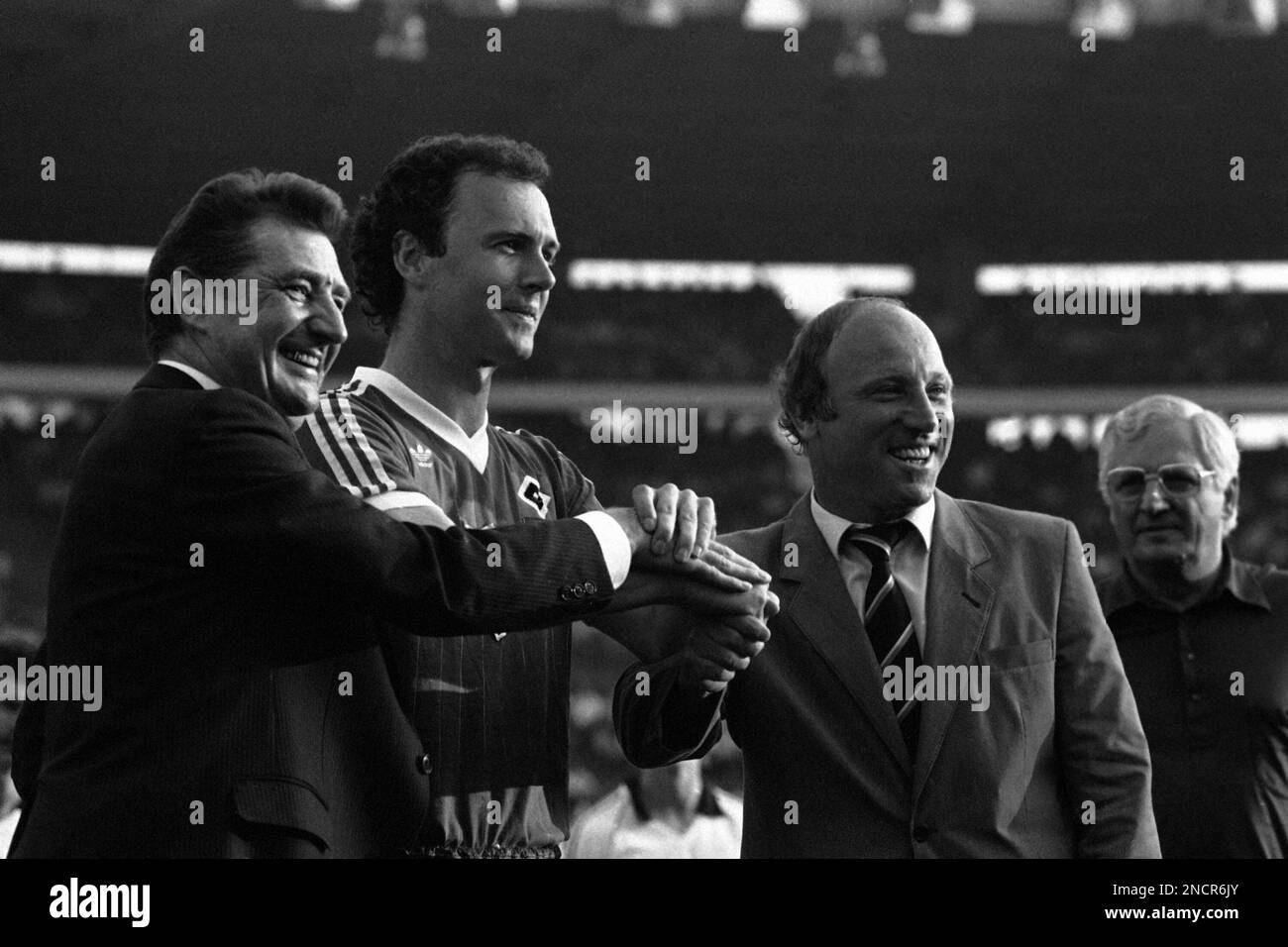 Fritz Walter, Franz Beckenbauer and Uwe Seeler are the team captains of ...