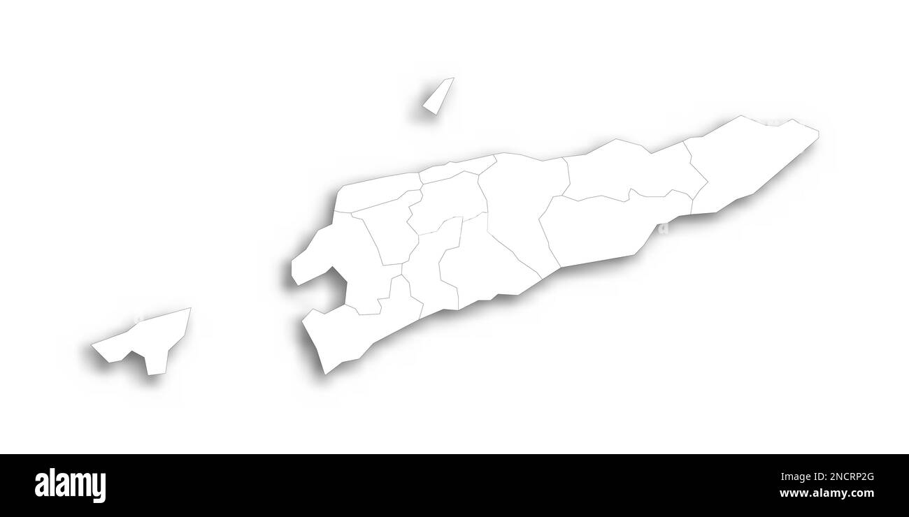 Politische Karte der Verwaltungsbezirke Osttimor - Gemeinden und ...
