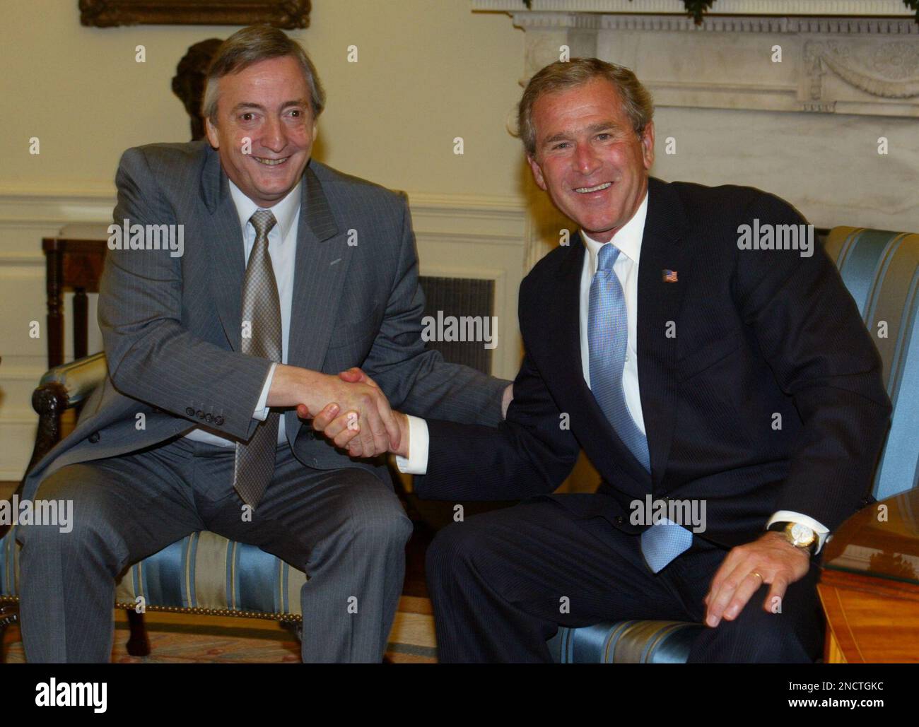 FILE - In this July 23, 2003 file photo, President George W. Bush ...