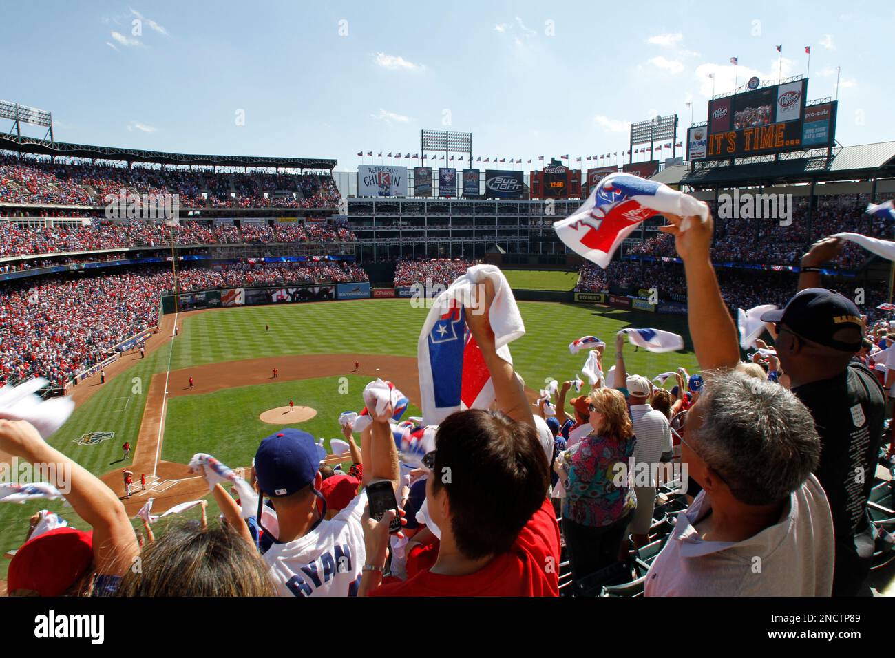 FILE - This Oct. 2010, file photo shows Texas Rangers fans showing ...