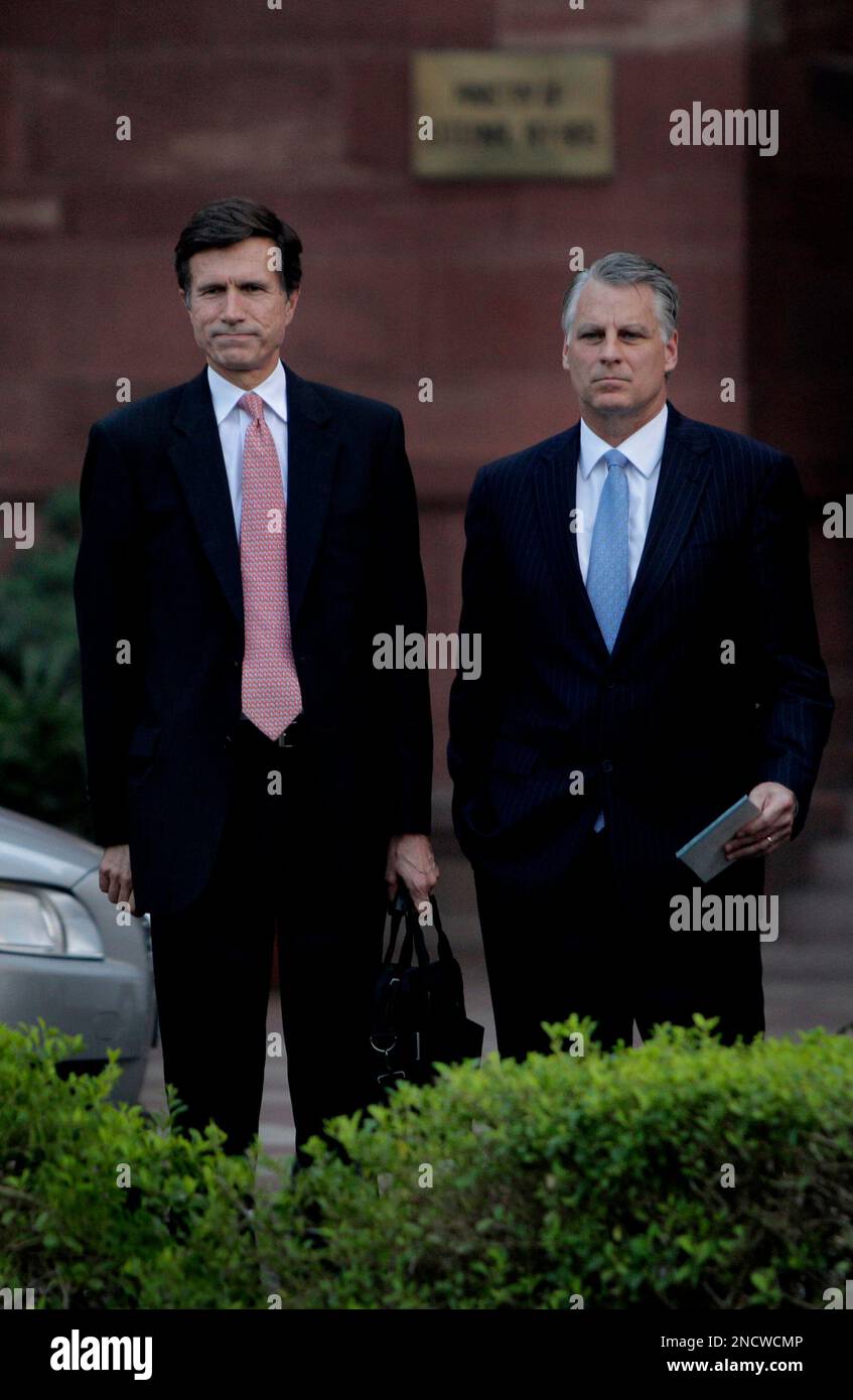 US diplomat Robert Blake, left, with US ambassador in India Timothy ...