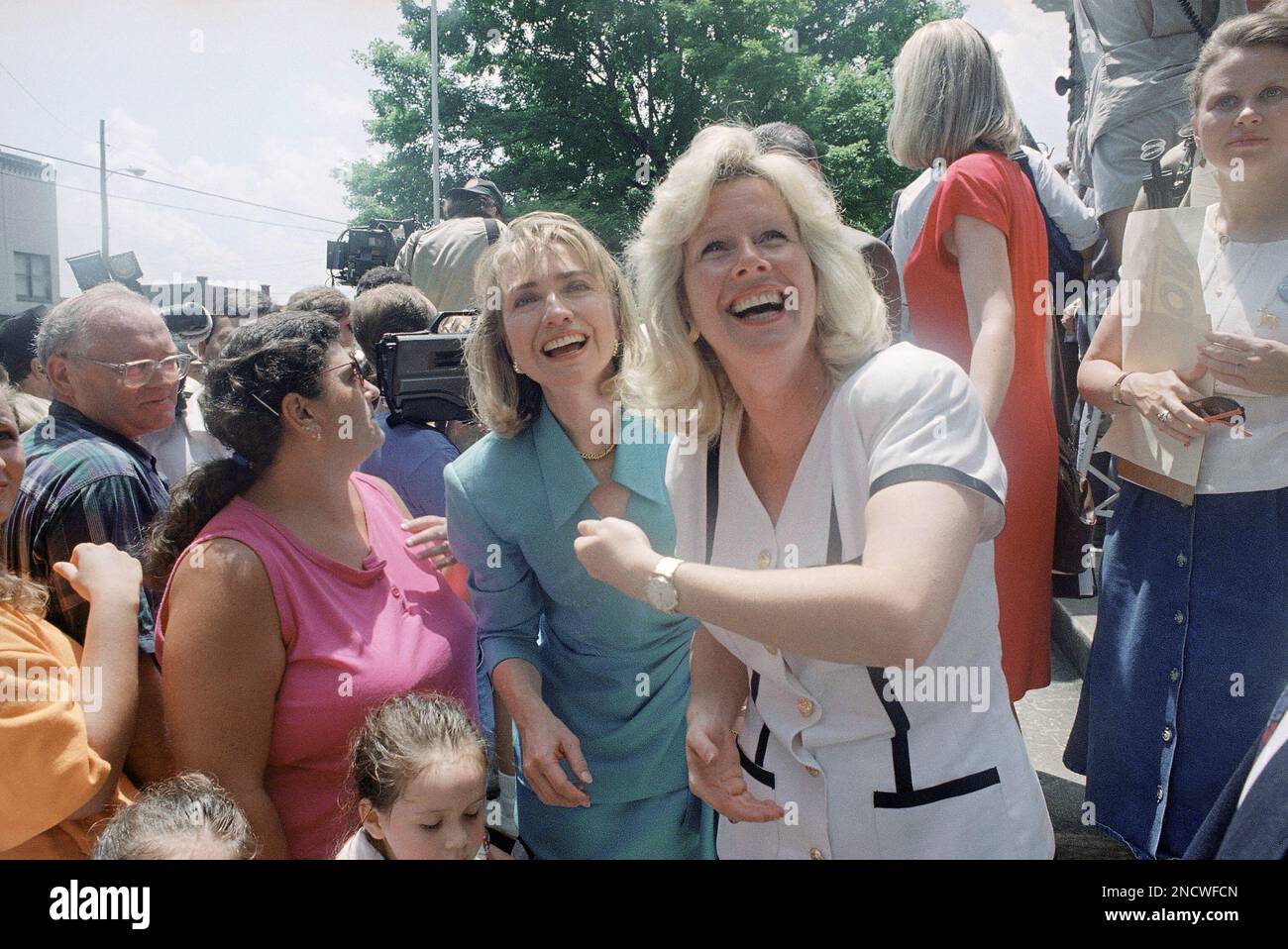 Hillary Rodham Clinton, left, and Tipper Gore appear together at the ...