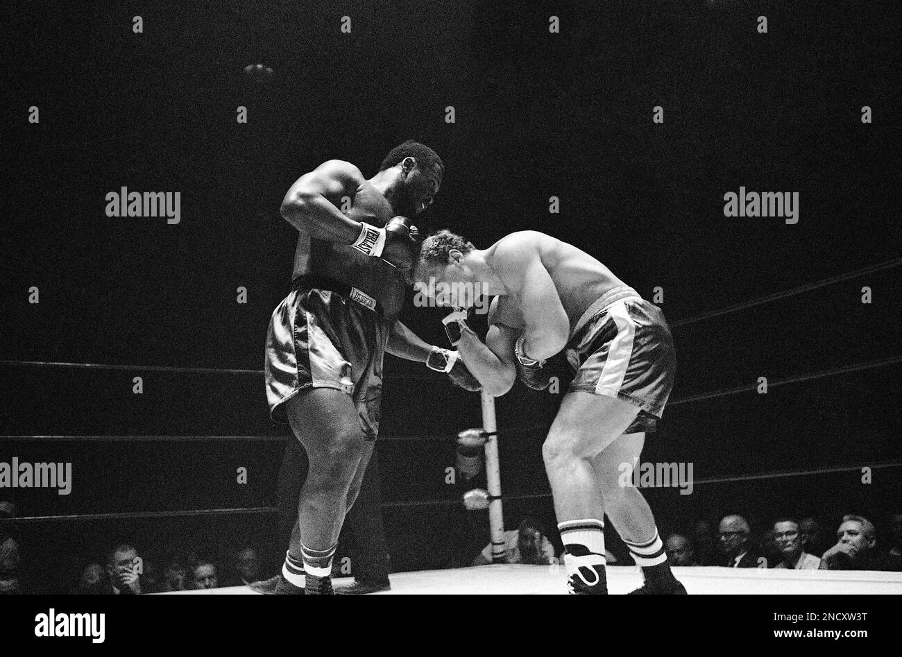 Heavyweight Champion Joe Frazier gets ready to uncork a right to the ...