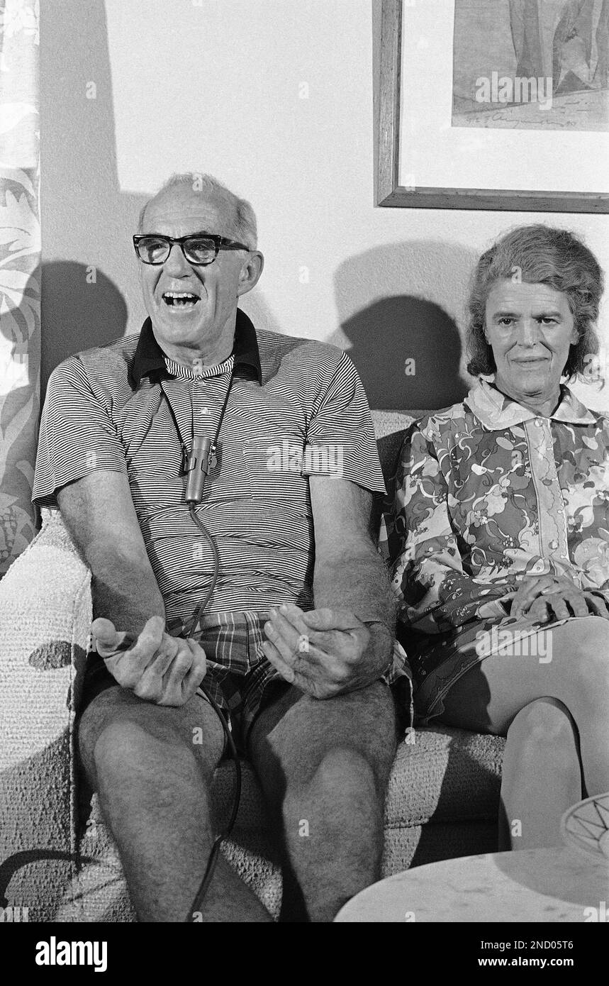 Dr. Benjamin Spock as he talked to newsmen on Martha’s Vineyard Island ...