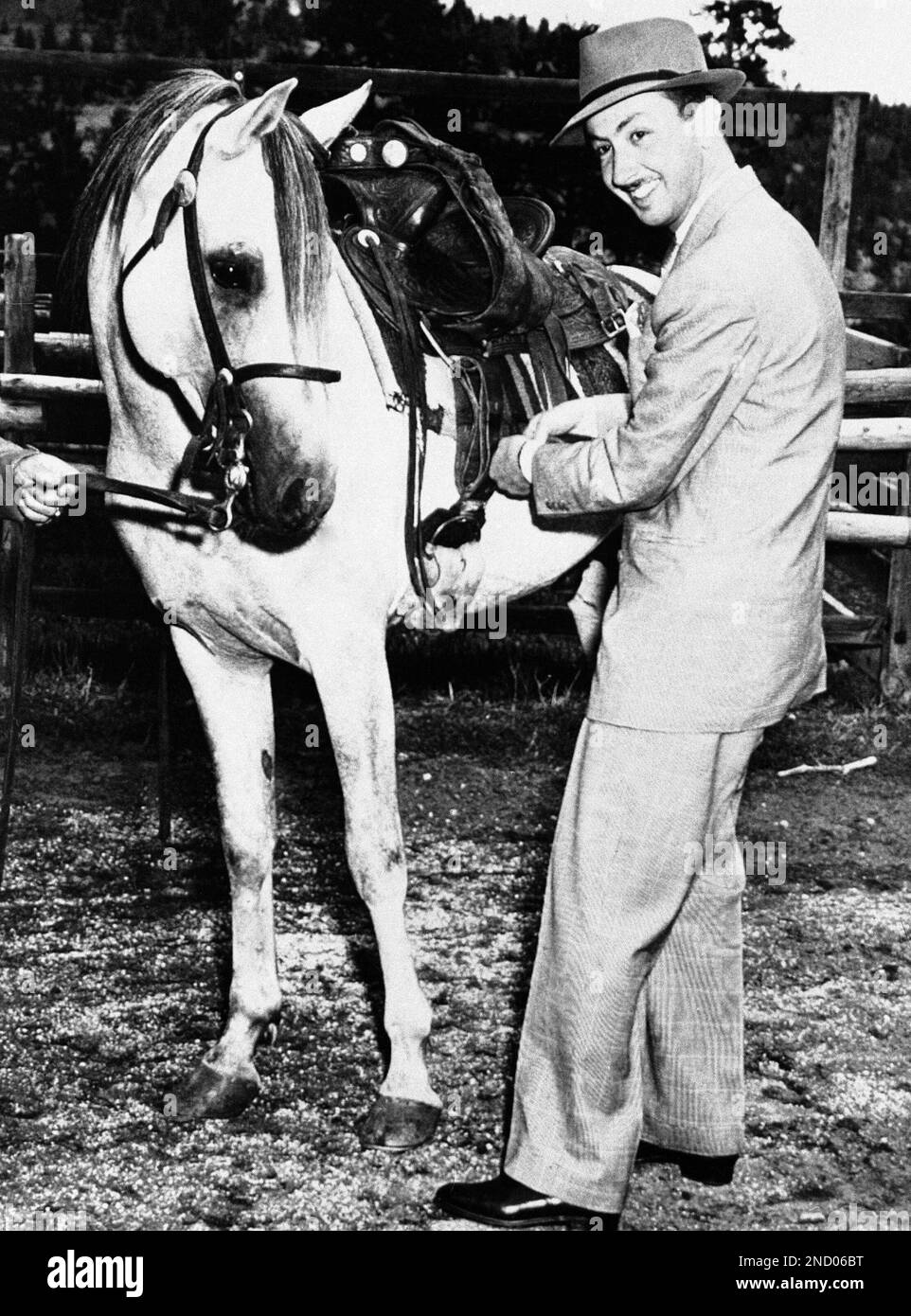 Emir Abdul Ilah, Prince Regent of Iraq, saddles a horse of Royal Blood ...