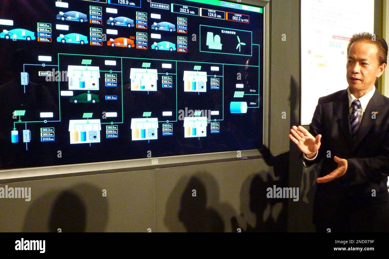 Toyota Motor Corp. Managing officer Shigeki Tomoyama explains about the ...