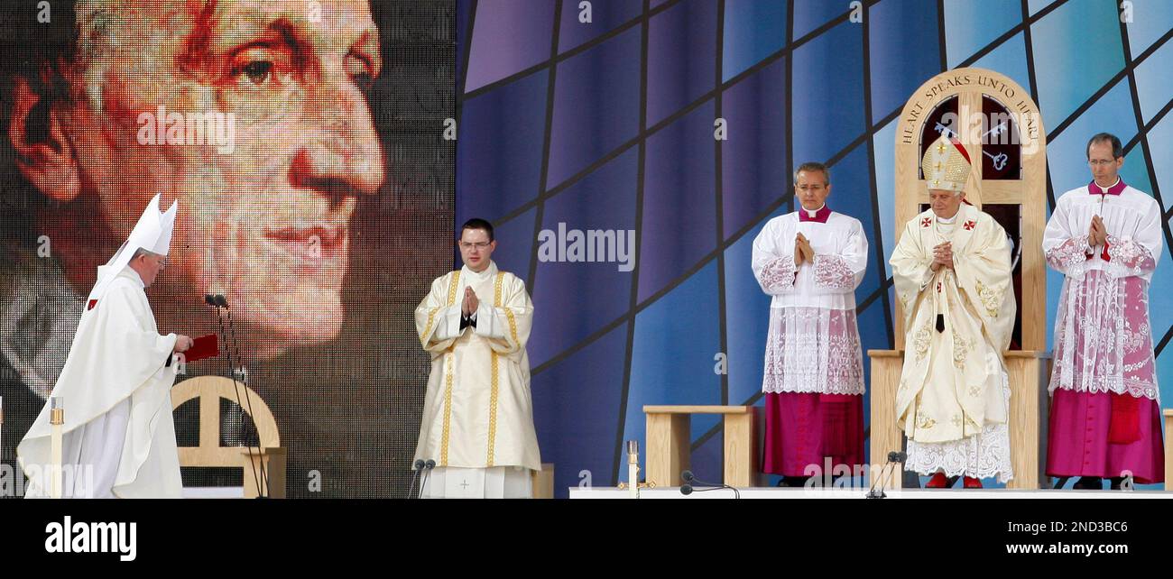 Pope Benedict XVI conducts a mass in Cofton Park, Birmingham, England ...