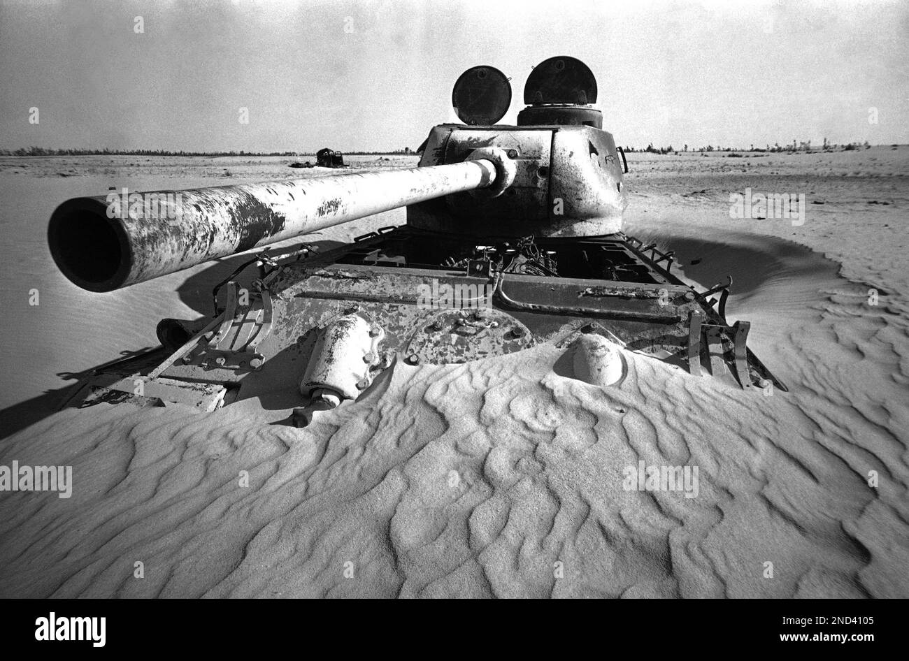 Four years after the 1967 Middle East war, an Egyptian tank is slowly ...