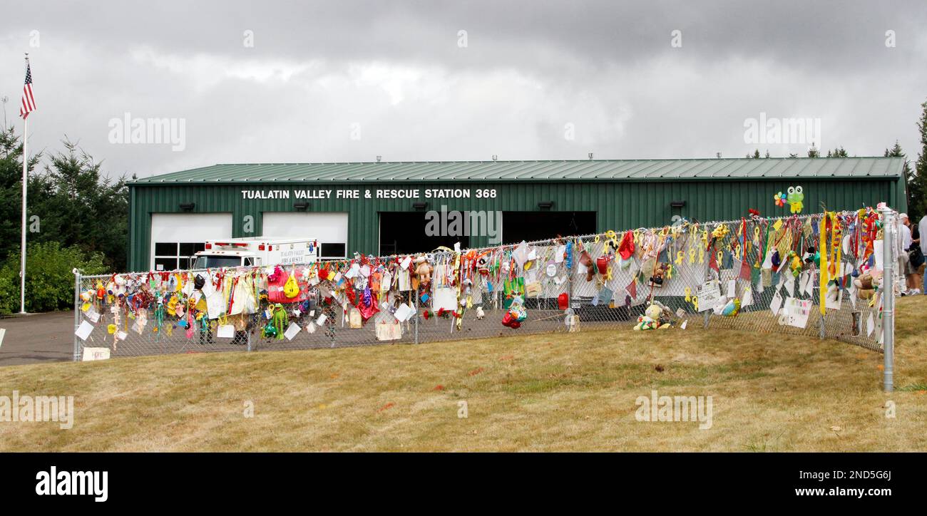 "Kyron's Wall of Hope" is shown after it is reassembled in front of ...