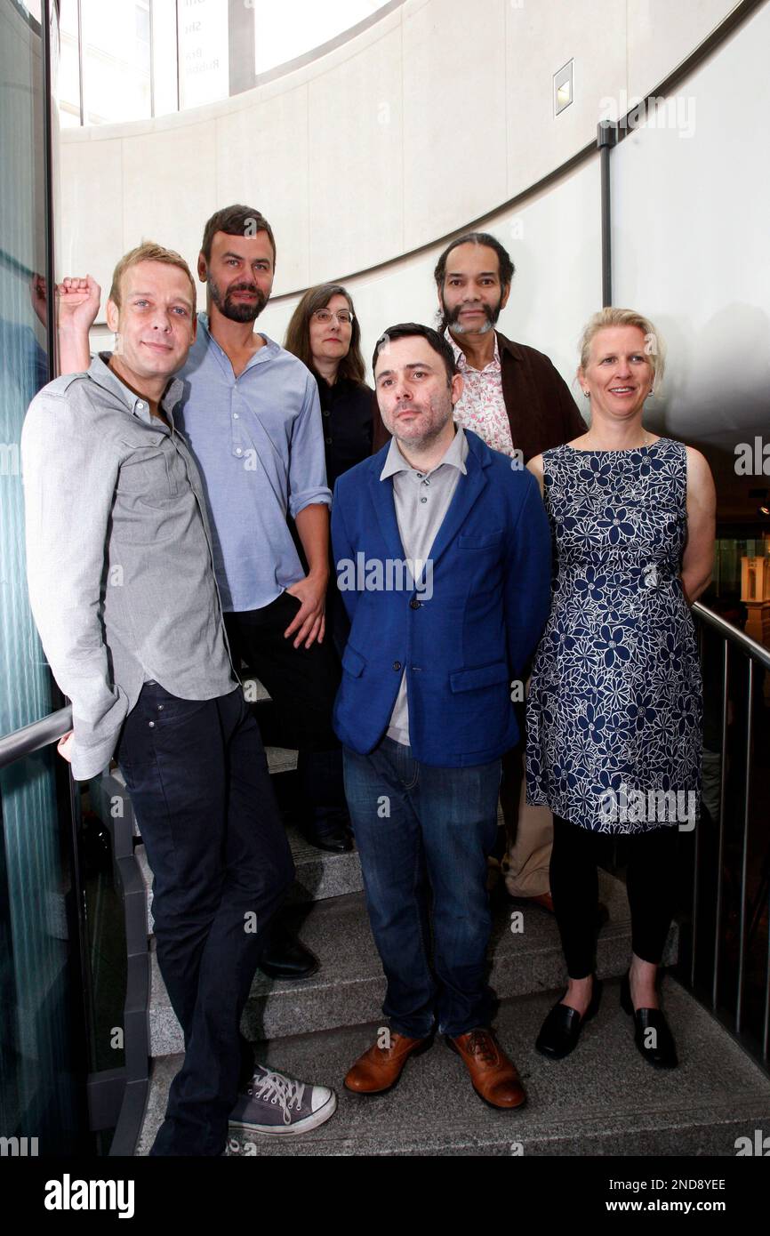 From left, artists Michael Elmgreen of Denmark, Ingar Dragsetr of ...