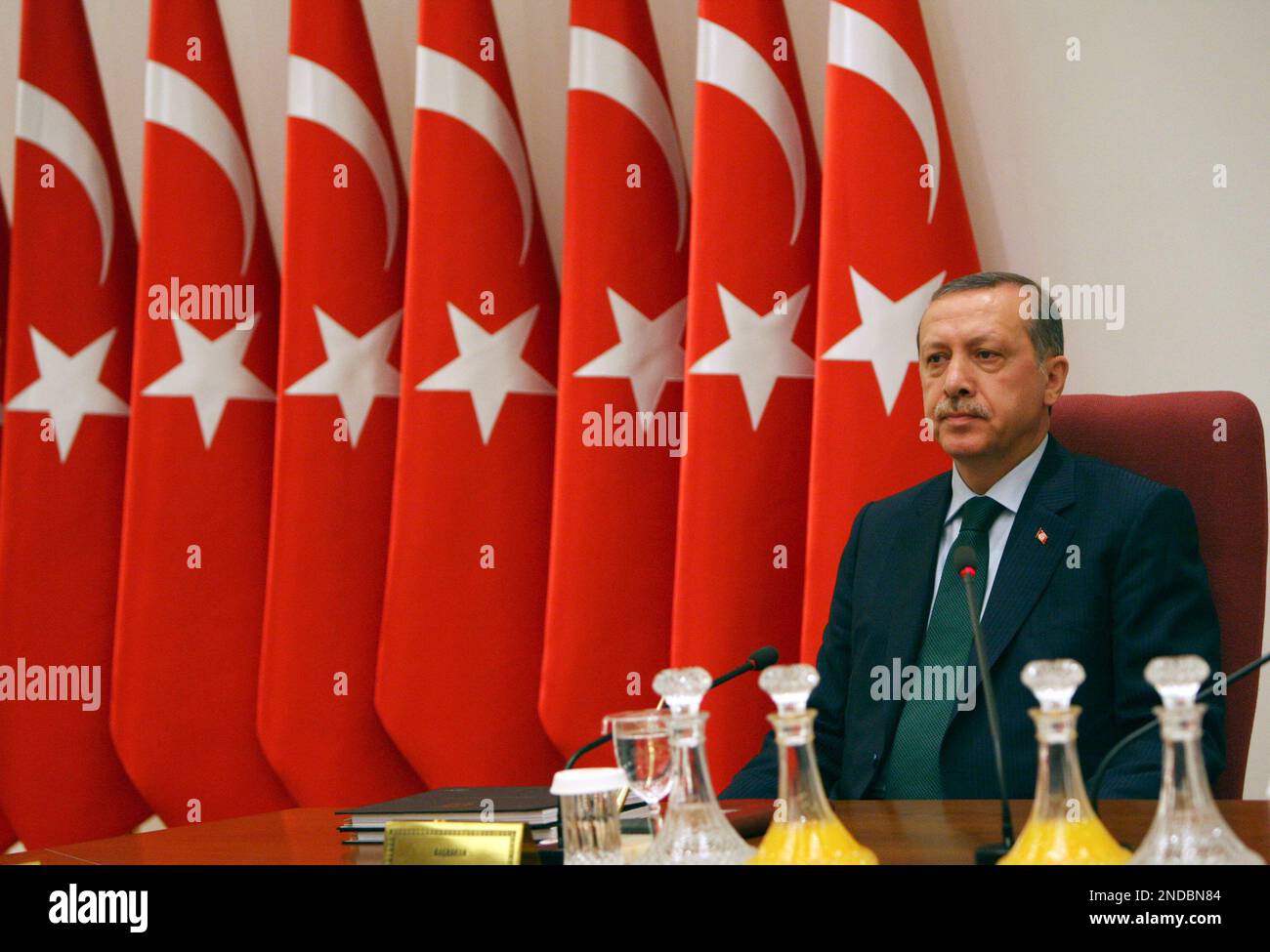 Turkish Prime Minister Recep Tayyip Erdogan attends the military's ...