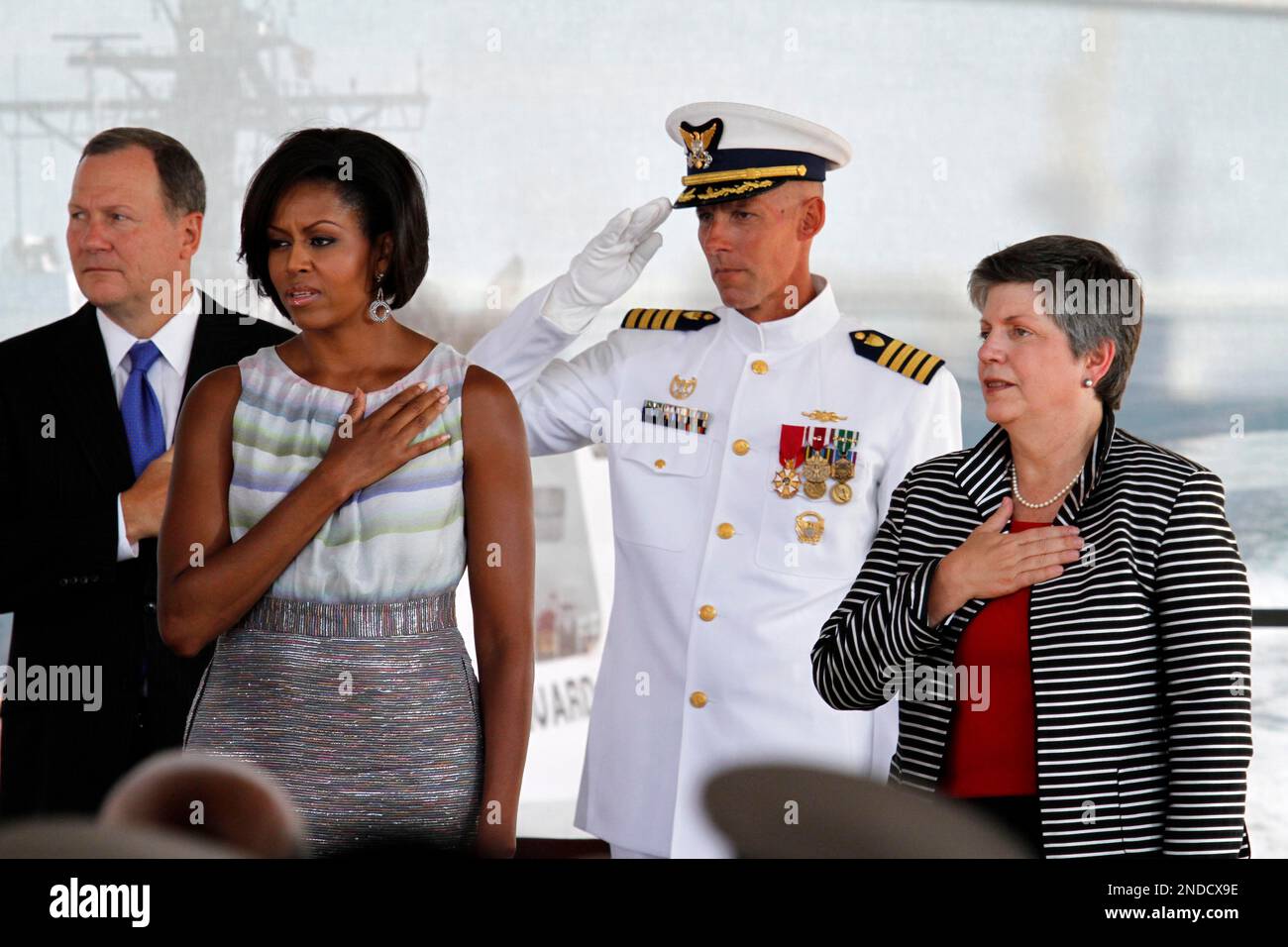 First Lady Michelle Obama, left, and Homeland Security Secretary Janet ...