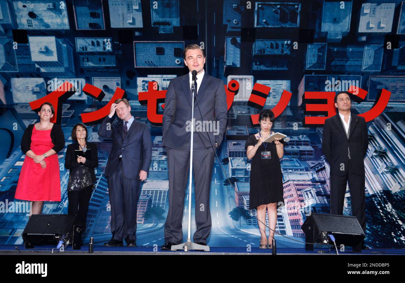 U.S. actor Leonardo DiCaprio speaks during the Japan premiere of his ...