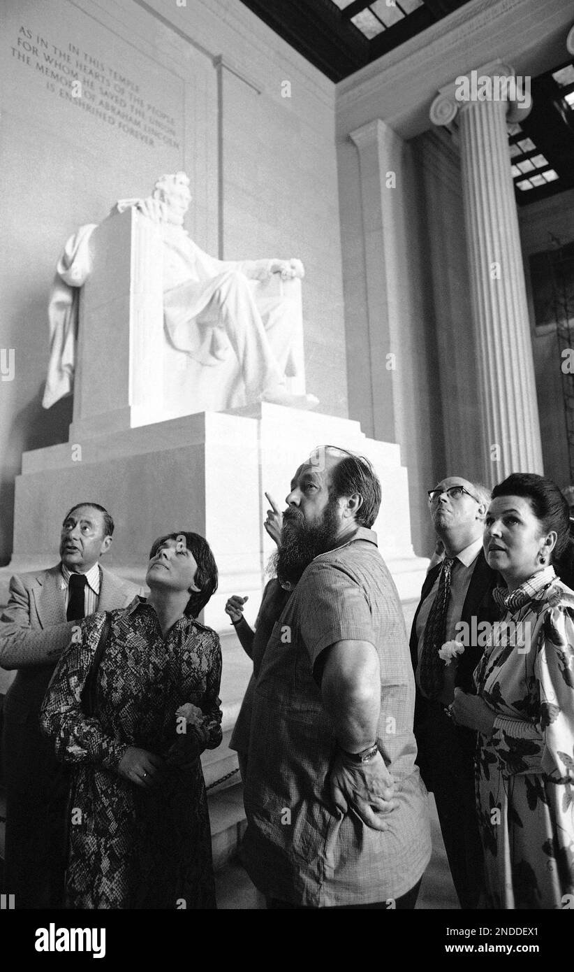 Exiled Soviet author Alexander Solzhenitsyn and his wife visit the ...