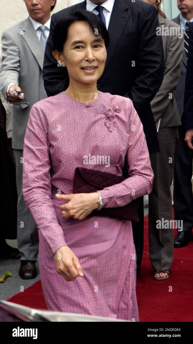 In this file photo taken on November 4, 2009, Myanmar's detained ...