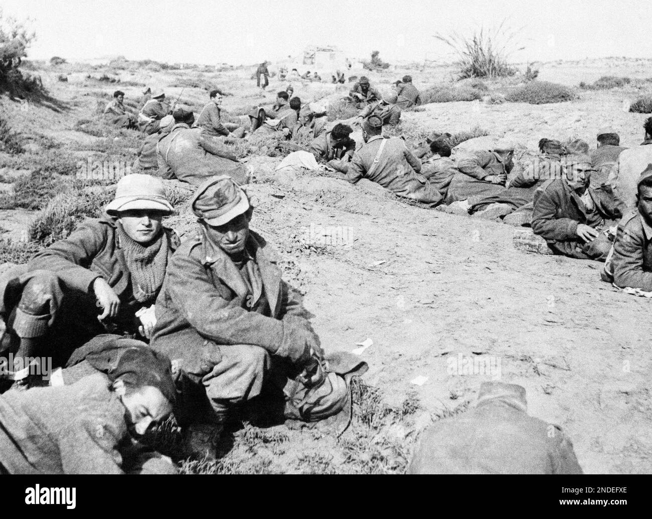 Italian soldiers, captured in the first night of the British Eighth ...