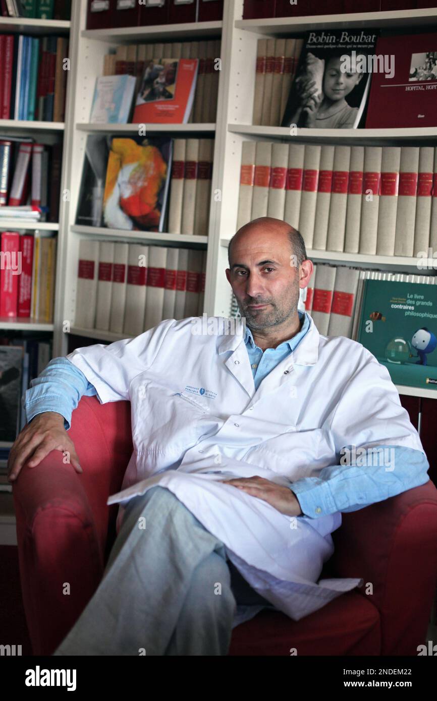 French surgeon Laurent Lantieri poses in his office at the Henri Mondor ...