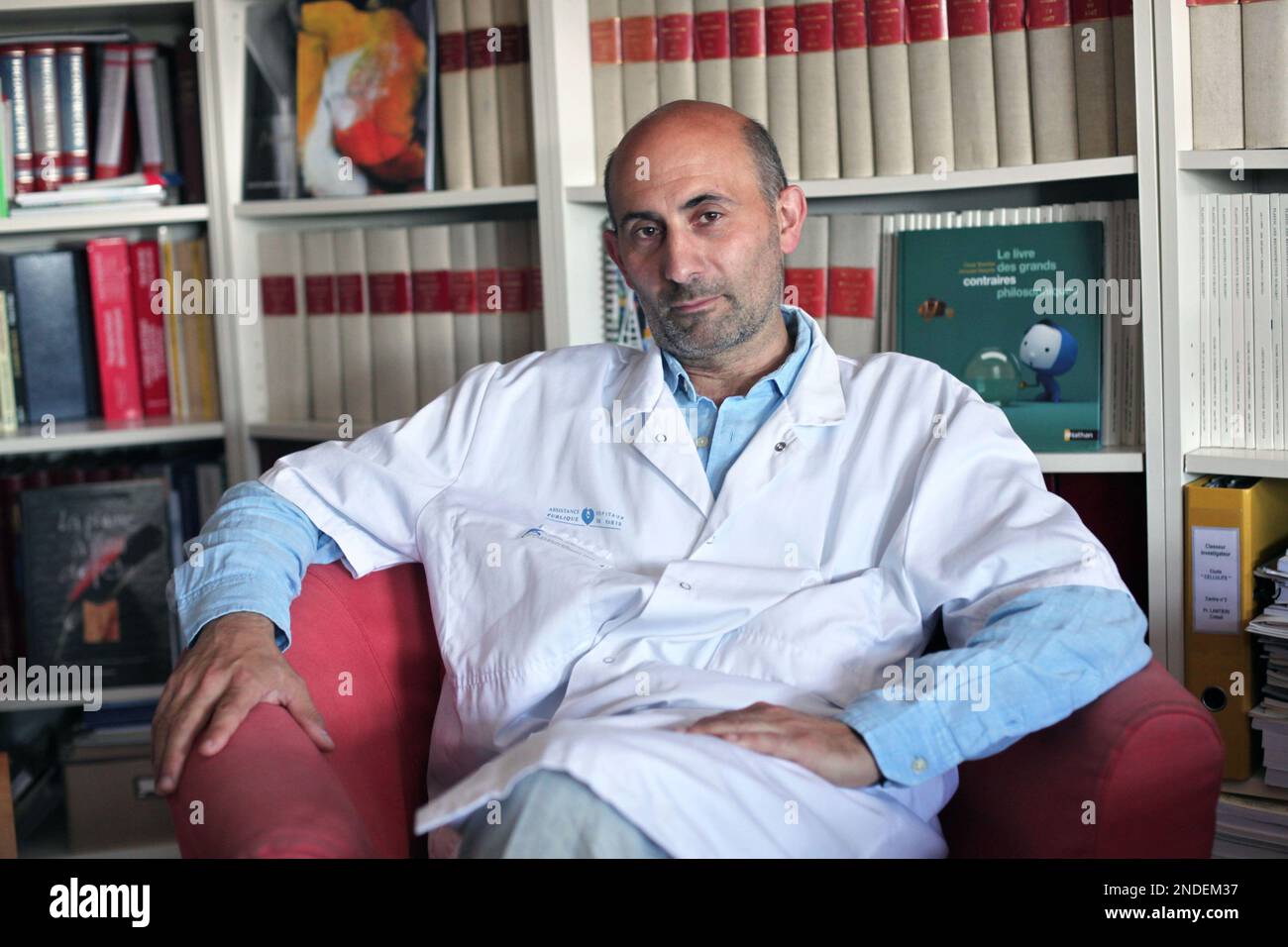 French surgeon Laurent Lantieri poses in his office at the Henri Mondor ...
