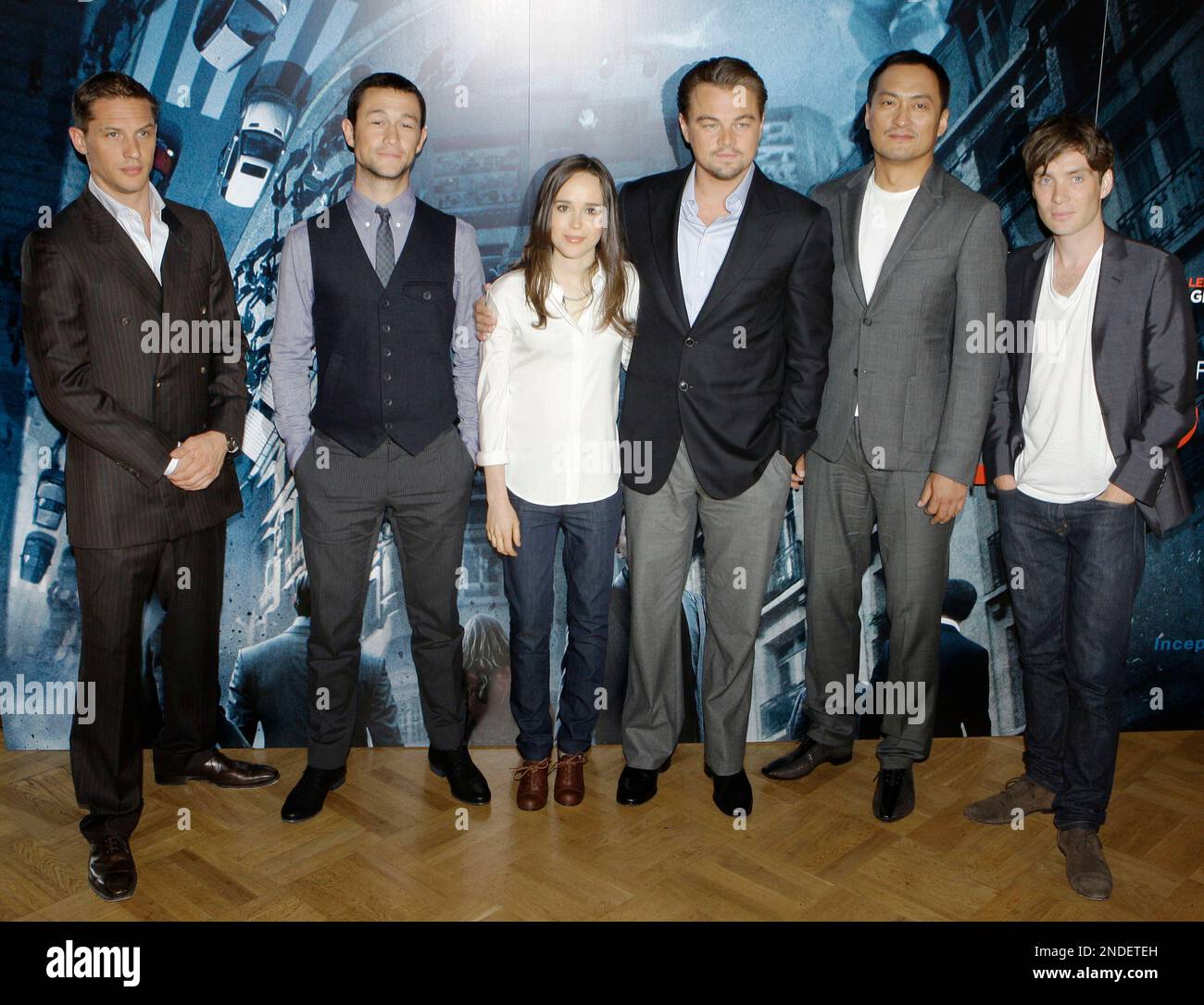 Actors, from left, Tom Hardy, Joseph Gordon-Levitt, Ellen Page ...