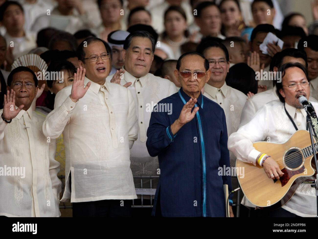 President-elect Benigno Aquino III, second from left, Vice President ...