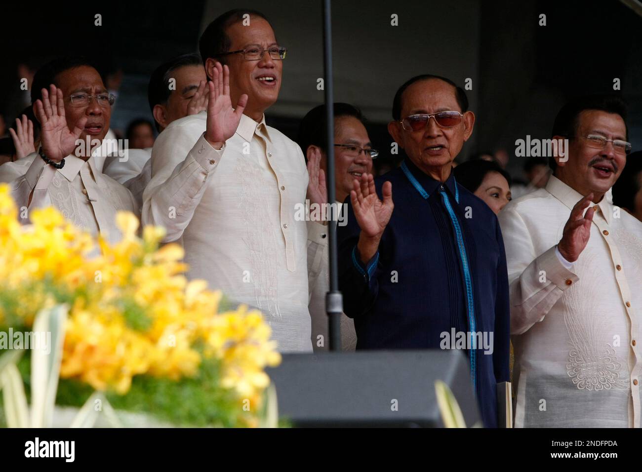 President Benigno Aquino III, second from left, and Vice President ...