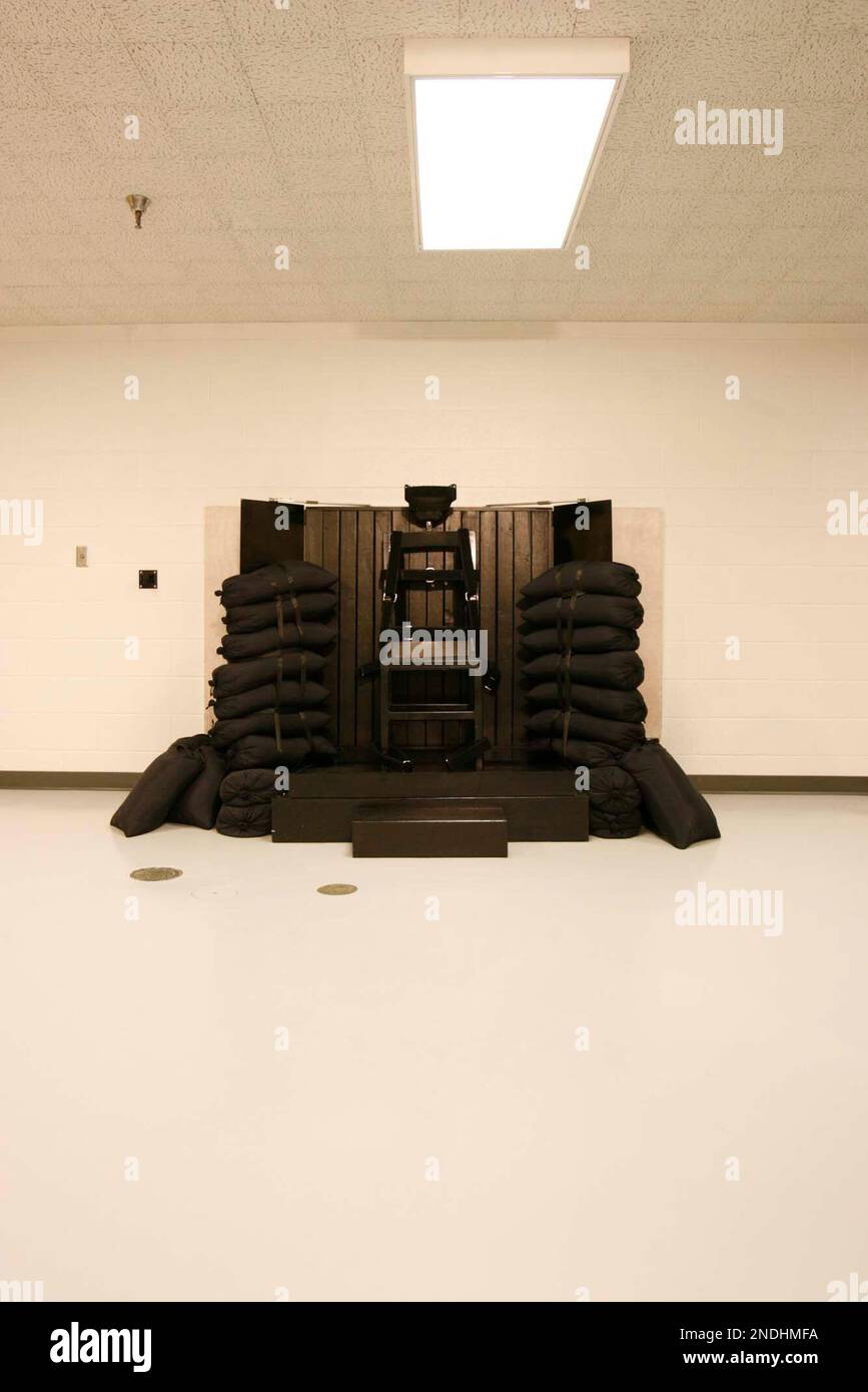 The execution chamber at the Utah State Prison after Ronnie Lee Gardner ...
