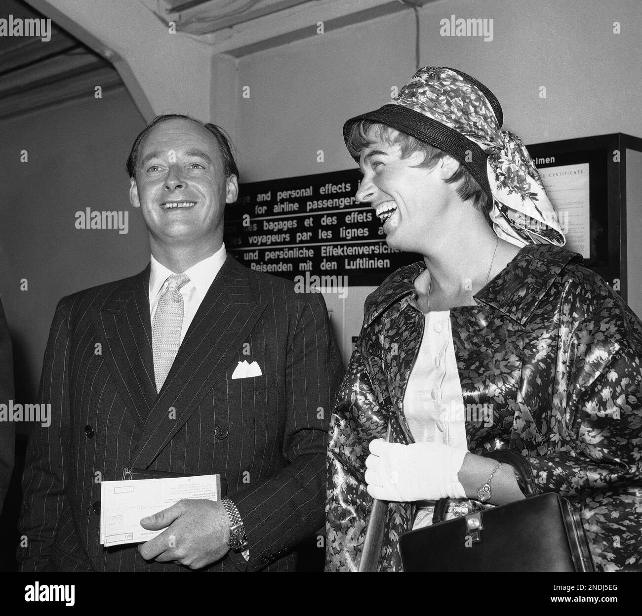 Donald Campbell, holder of the world water speed record, and his wife ...