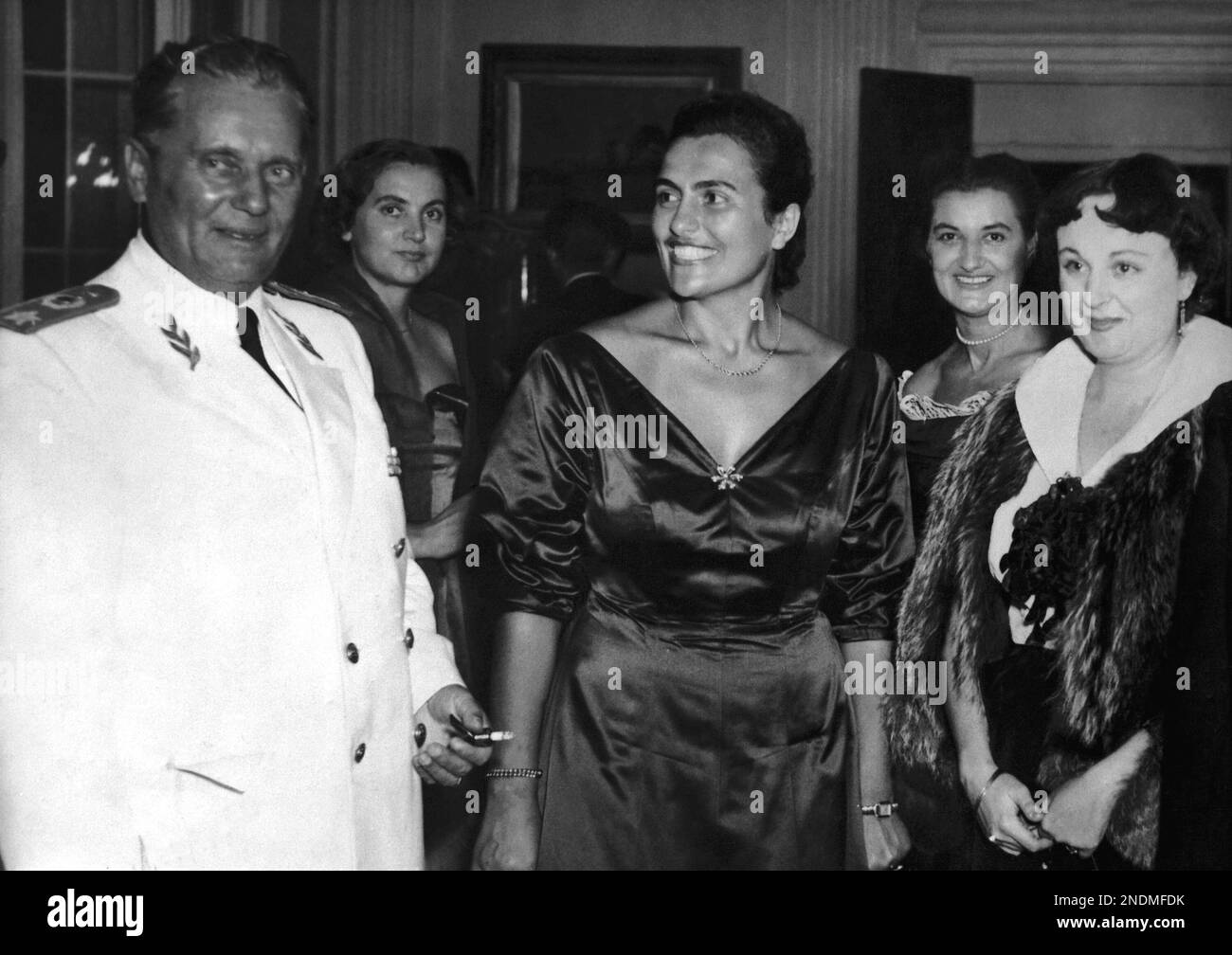 Yugoslavian Chief of State, Marshal Josip Broz Tito, is photographed ...