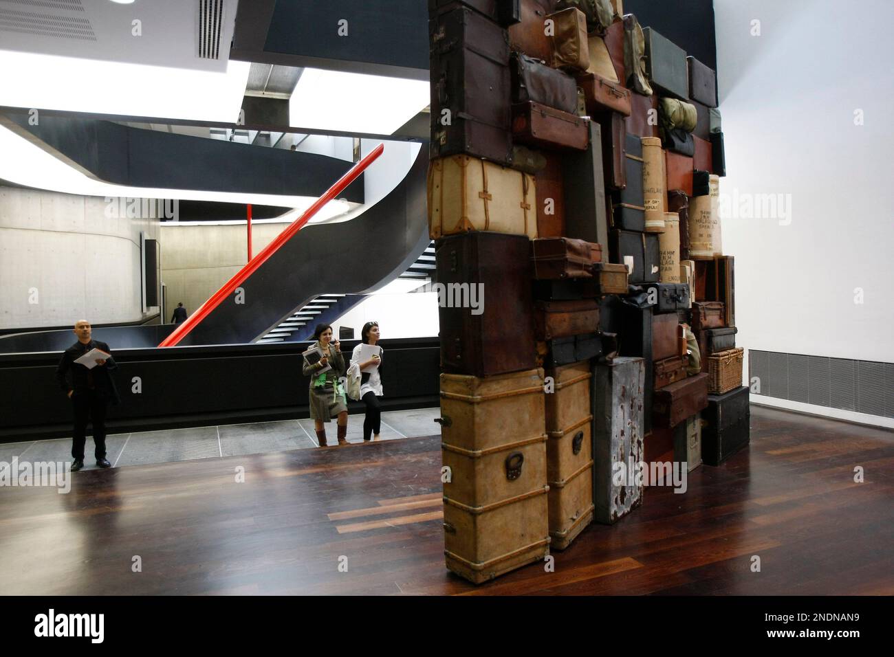 Visitor admire an installation by Italian artist Fabio Mauri titled ...