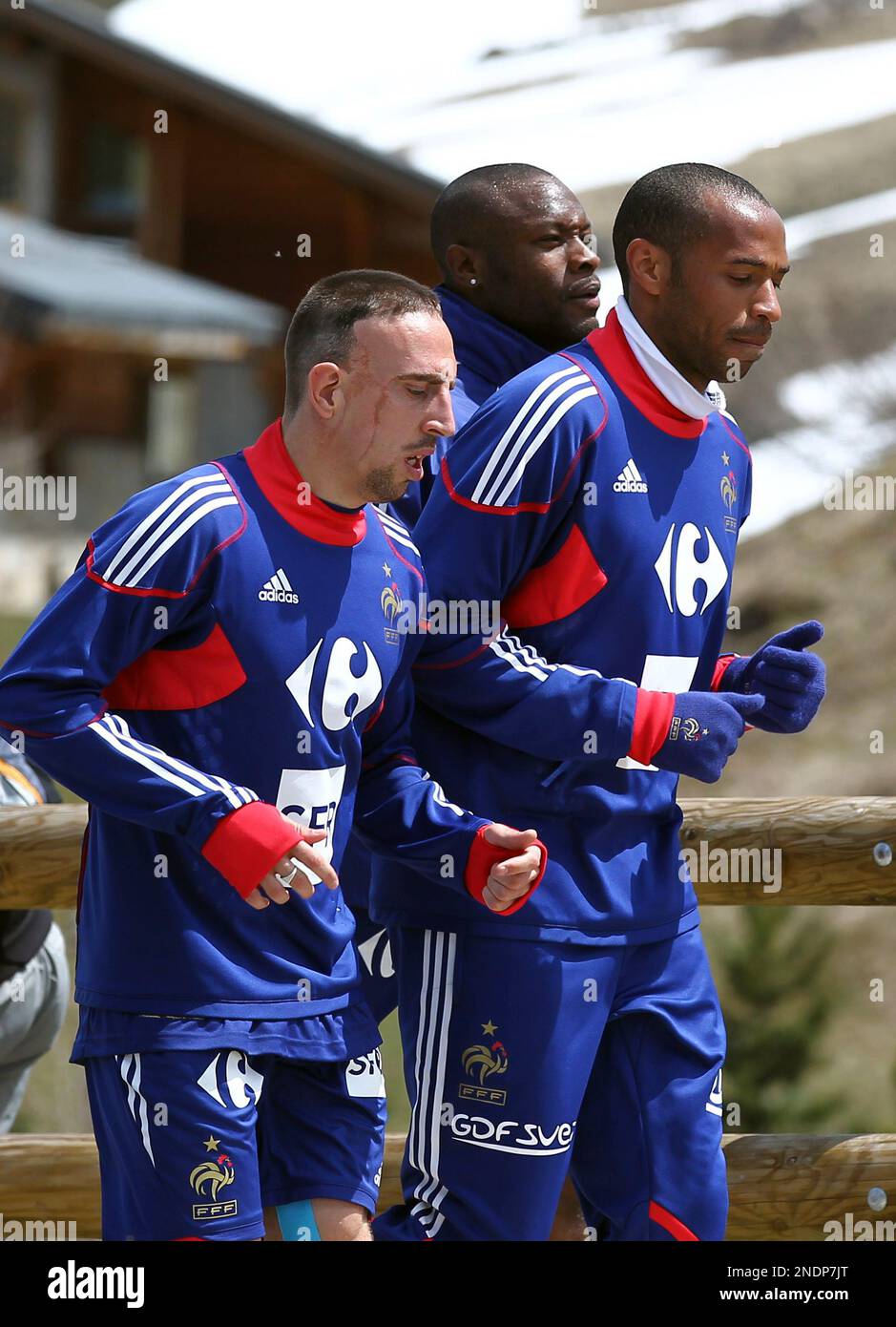 French soccer players, from left to right, Franck Ribery, William ...