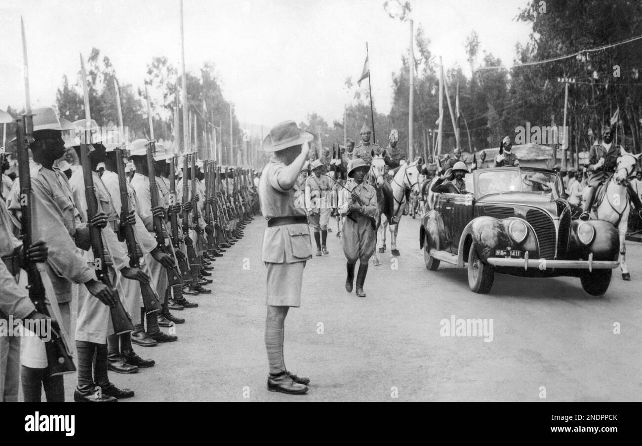 Addis Ababa greeted Haile Selassie (in car) as he returned to his ...