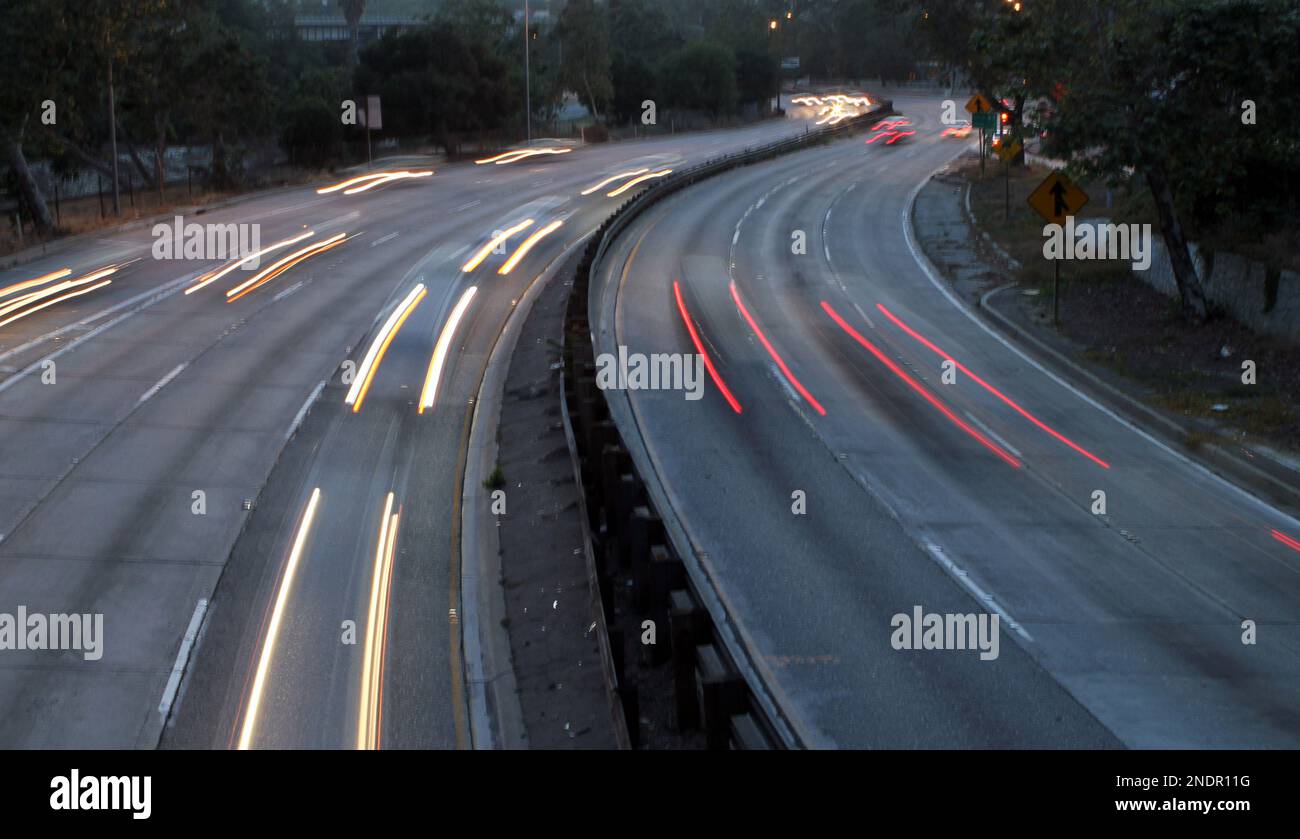 Traffic flows along the Pasadena Freeway, Friday, May 14, 2010, in Los ...