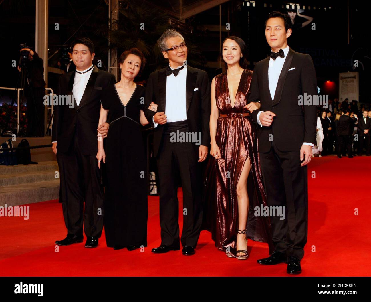 From left, actor Jason Chae, actress Youn Yuh-jung, director Im Sang ...