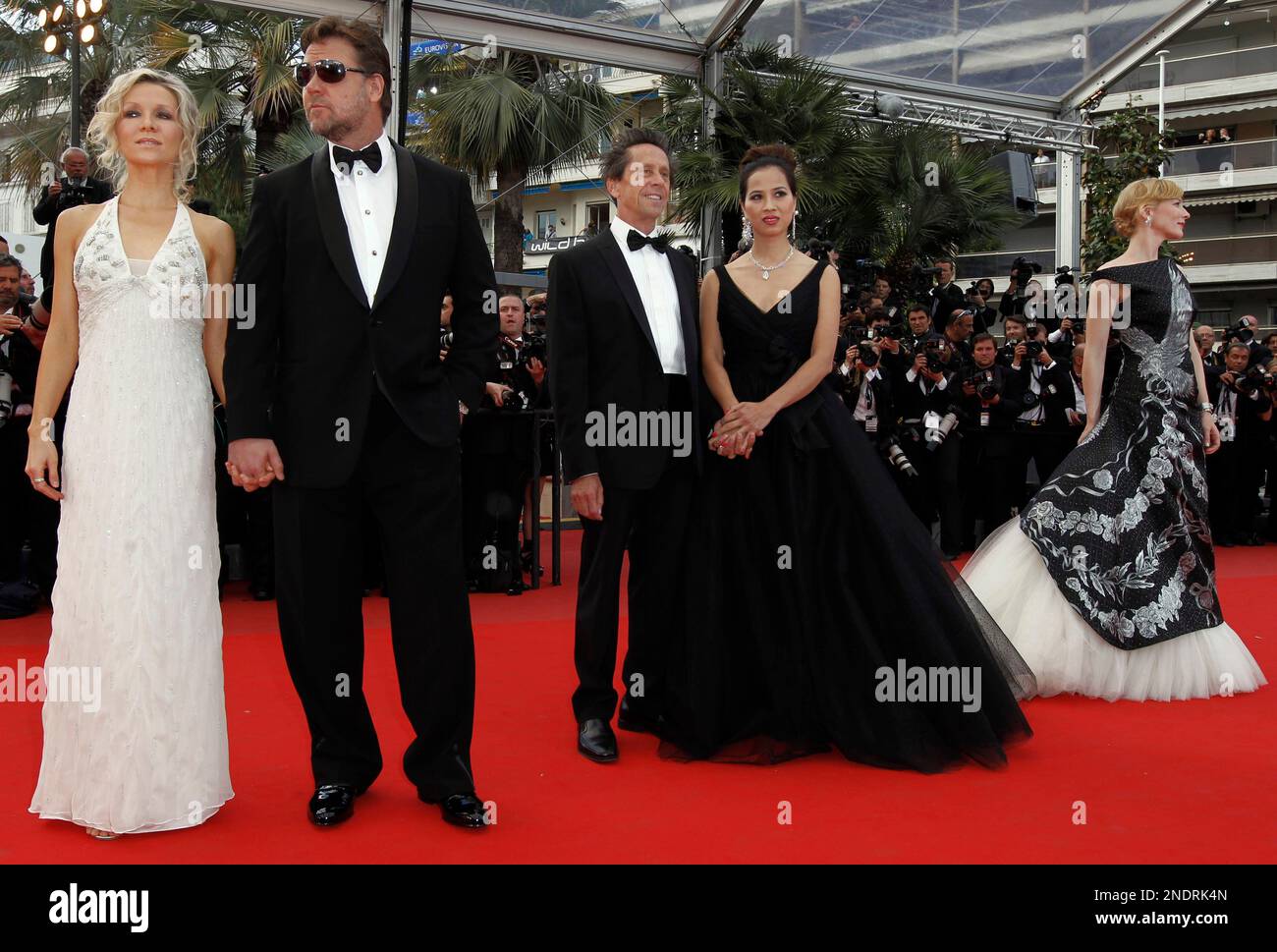 Actor Russell Crowe, second from left, and his wife Danielle Spencer ...