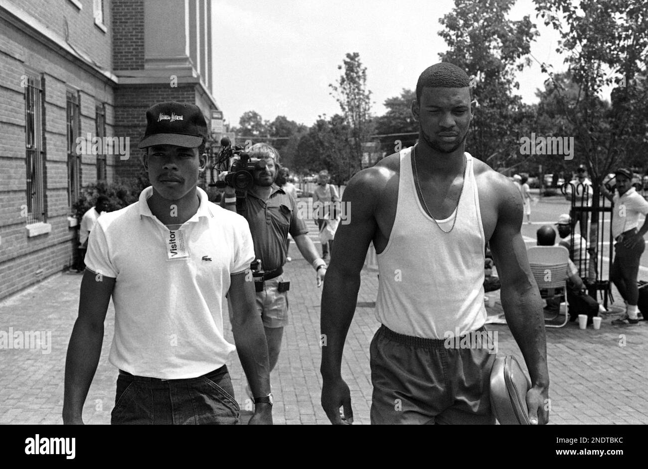 Mark Fobbs, left, and Ron Thomas, right, leave the Prince George's ...