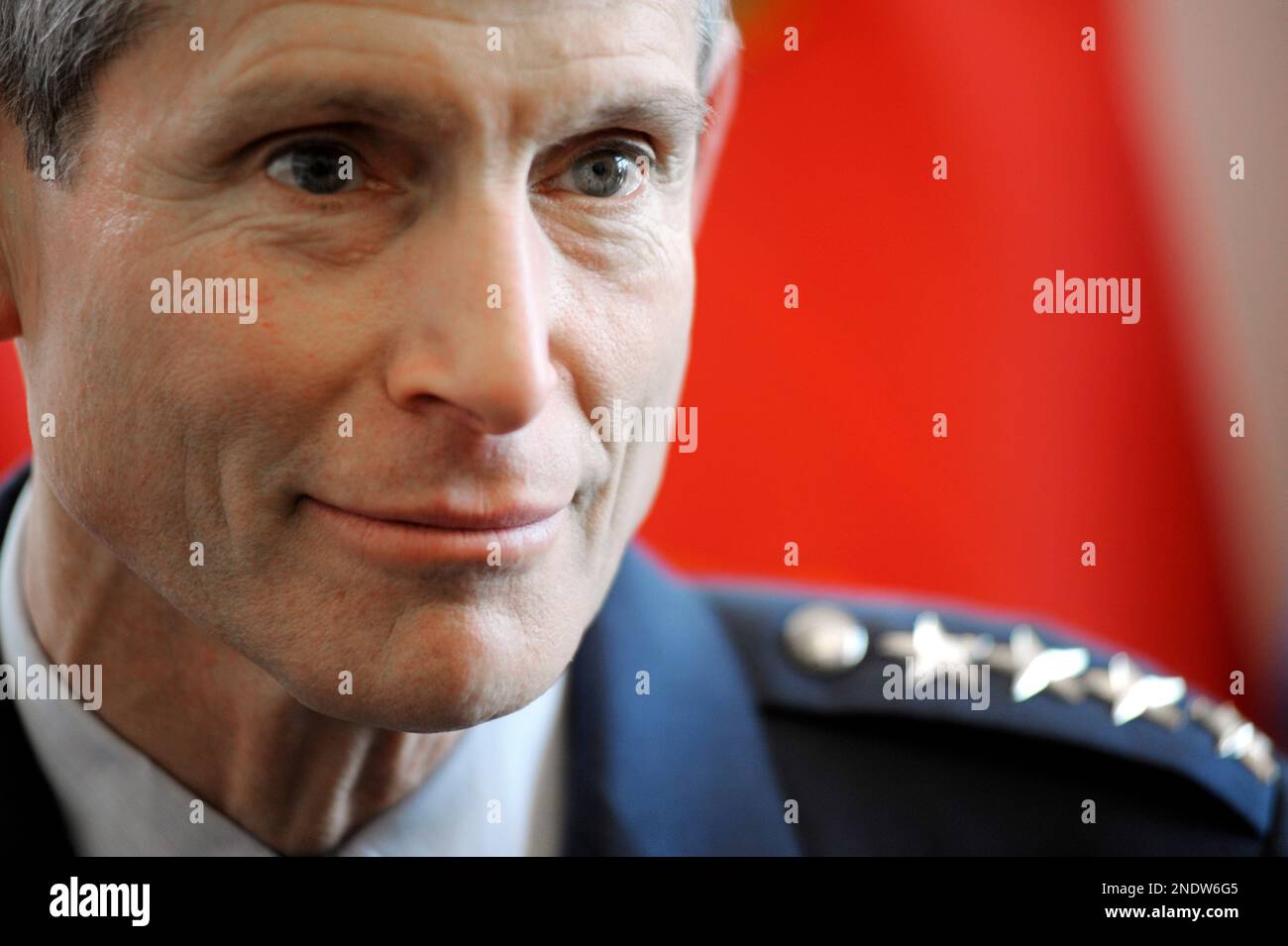 Air Force Chief of Staff Gen. Norton A. Schwartz speaks with reporters ...