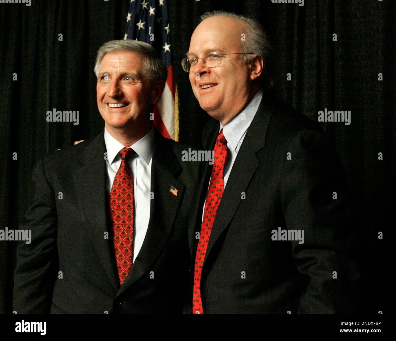 Andrew Card, former White House Chief of Staff, and Karl Rove, Deputy ...