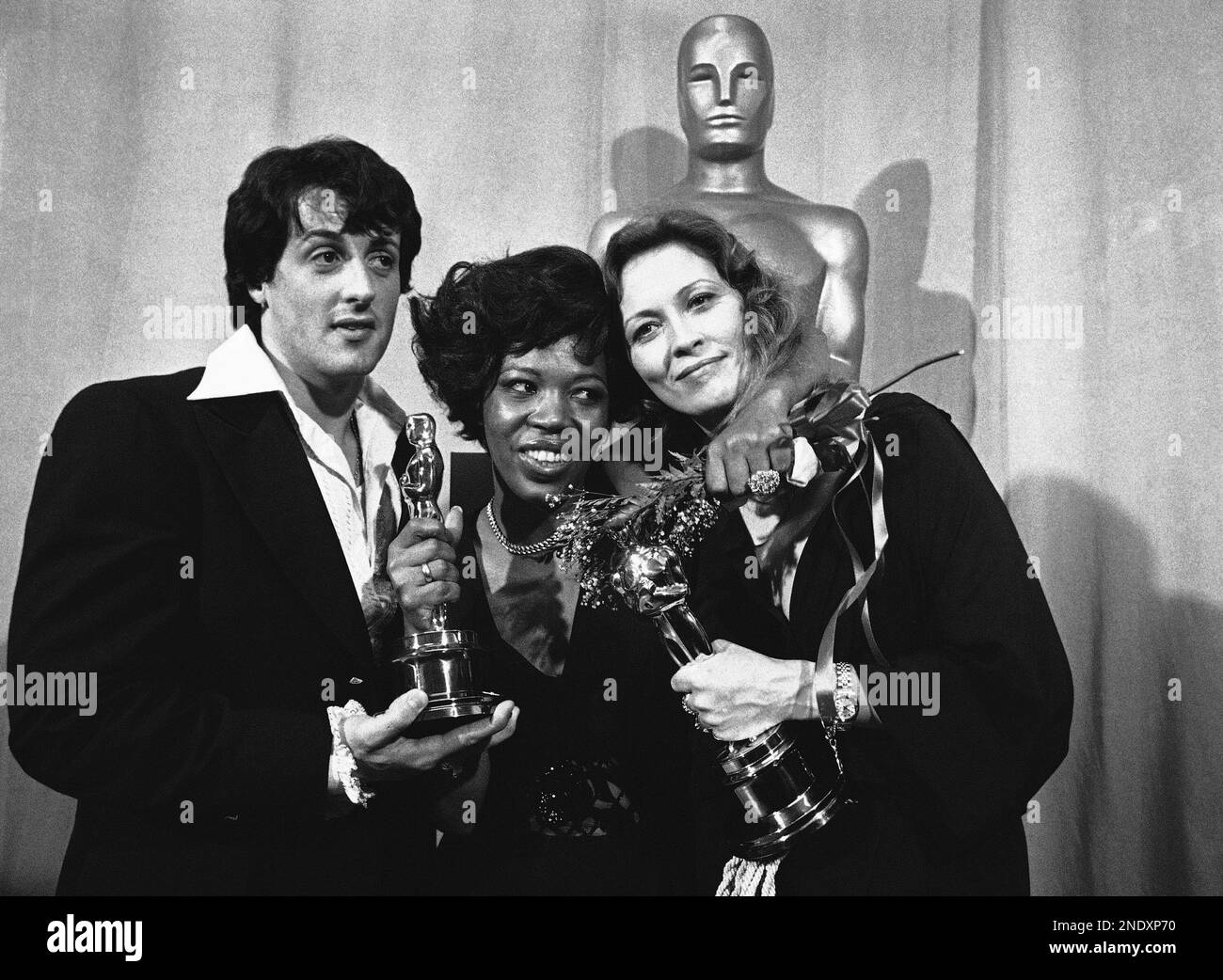 Sylvester Stallone, left, star of "Rocky," poses with Eletha Finch ...