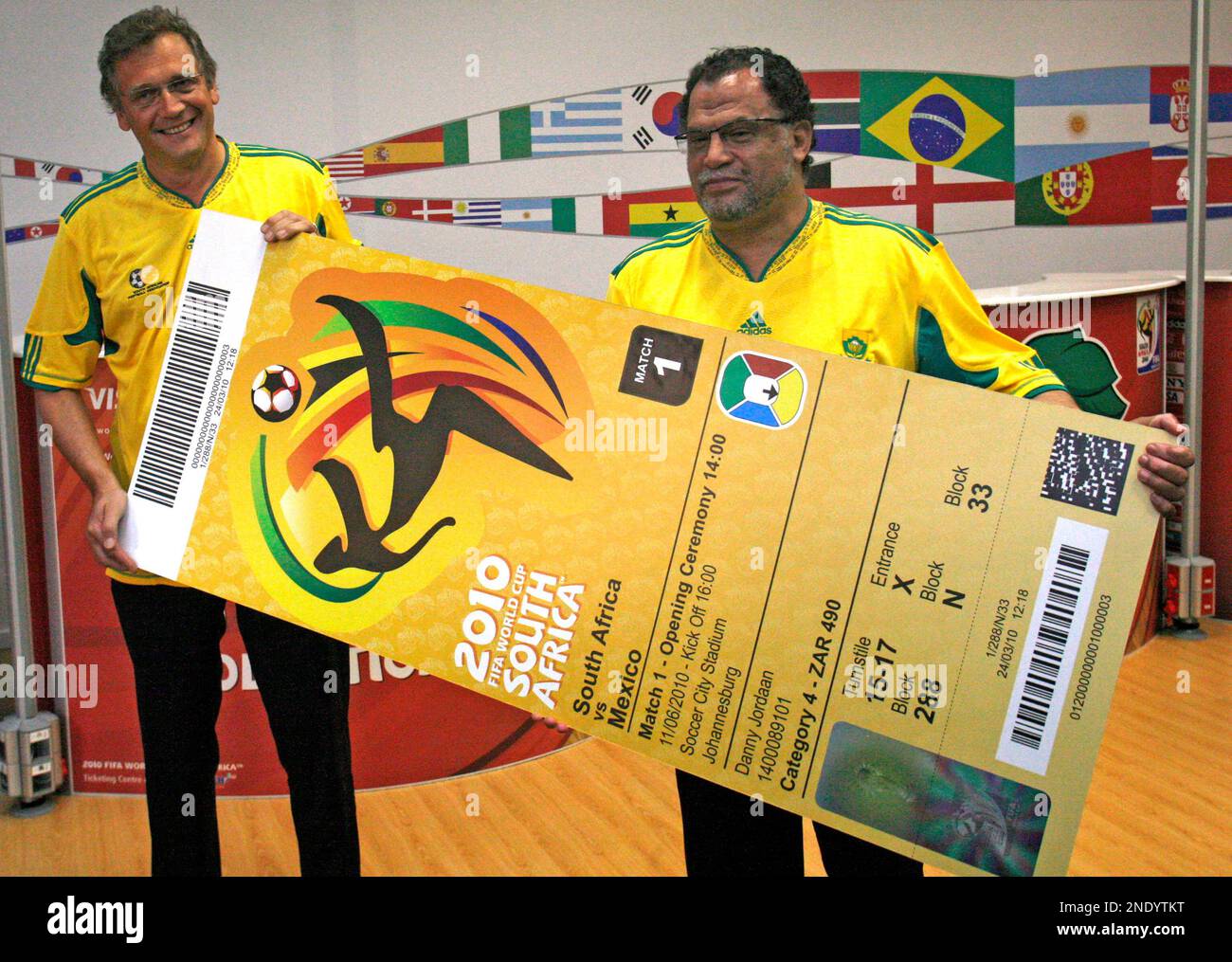 FILE - FIFA Secretary General Jerome Valcke, left, and organizing ...