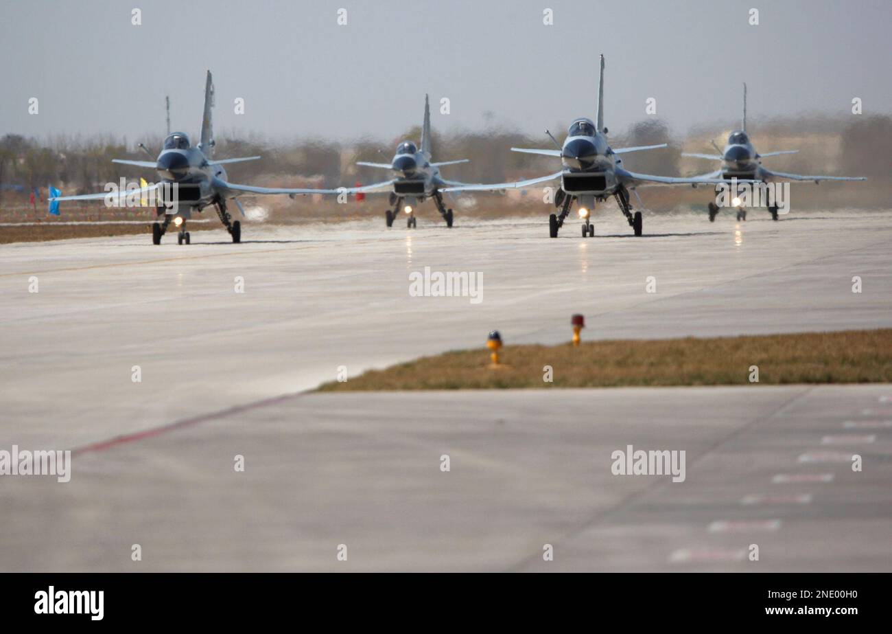 Chinese People's Liberation Army Airforce's "Bayi Aerobatic Unit" J-10 ...