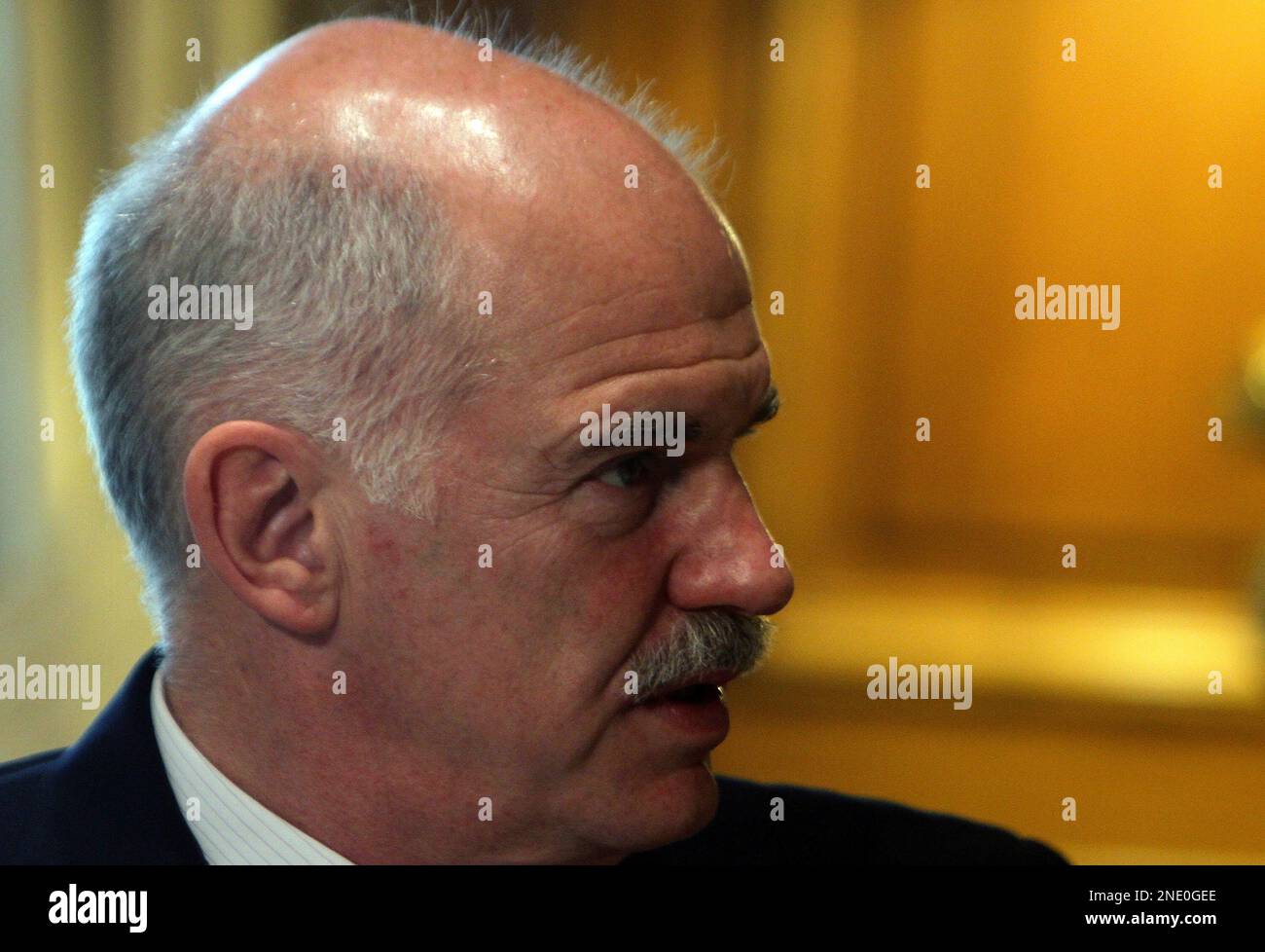 Greek Prime Minister George Papandreou during a meeting at the premier ...